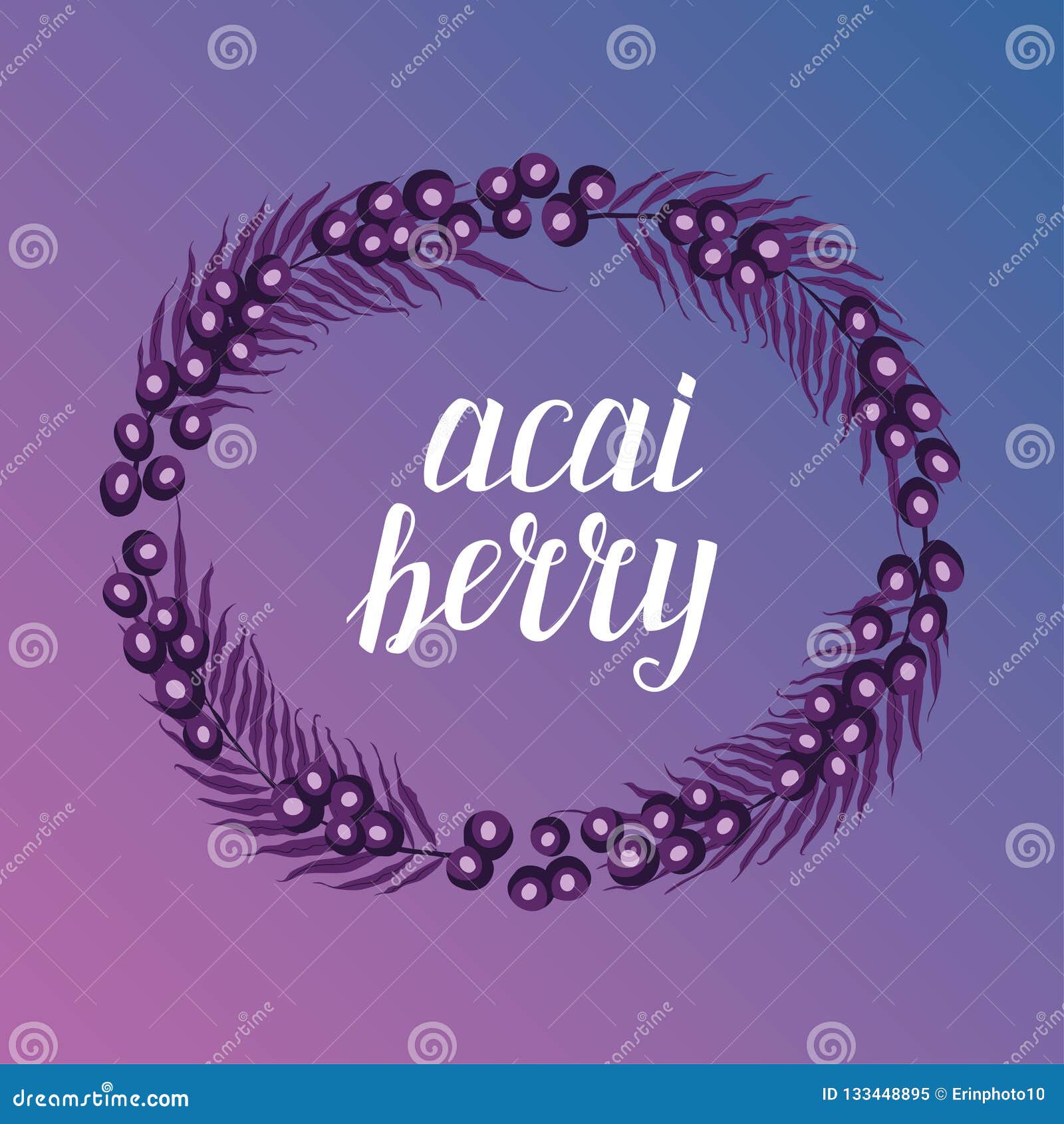 Cute Acai Bowl Shop Sign Cartoon Vector | CartoonDealer.com #133952919