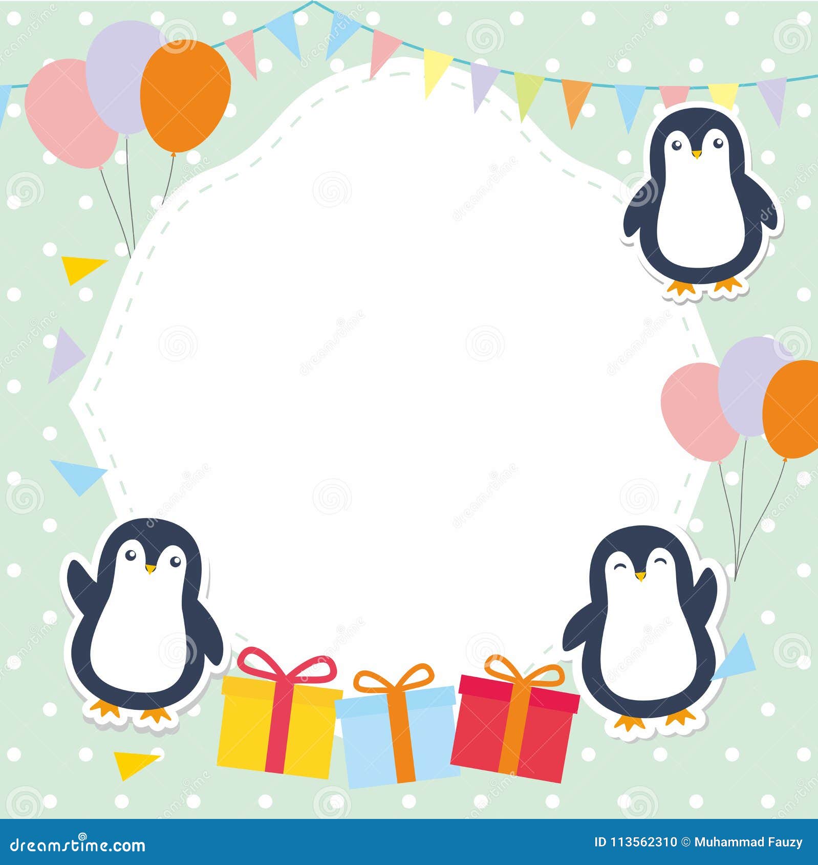 Winter Penguin Clip Art Border