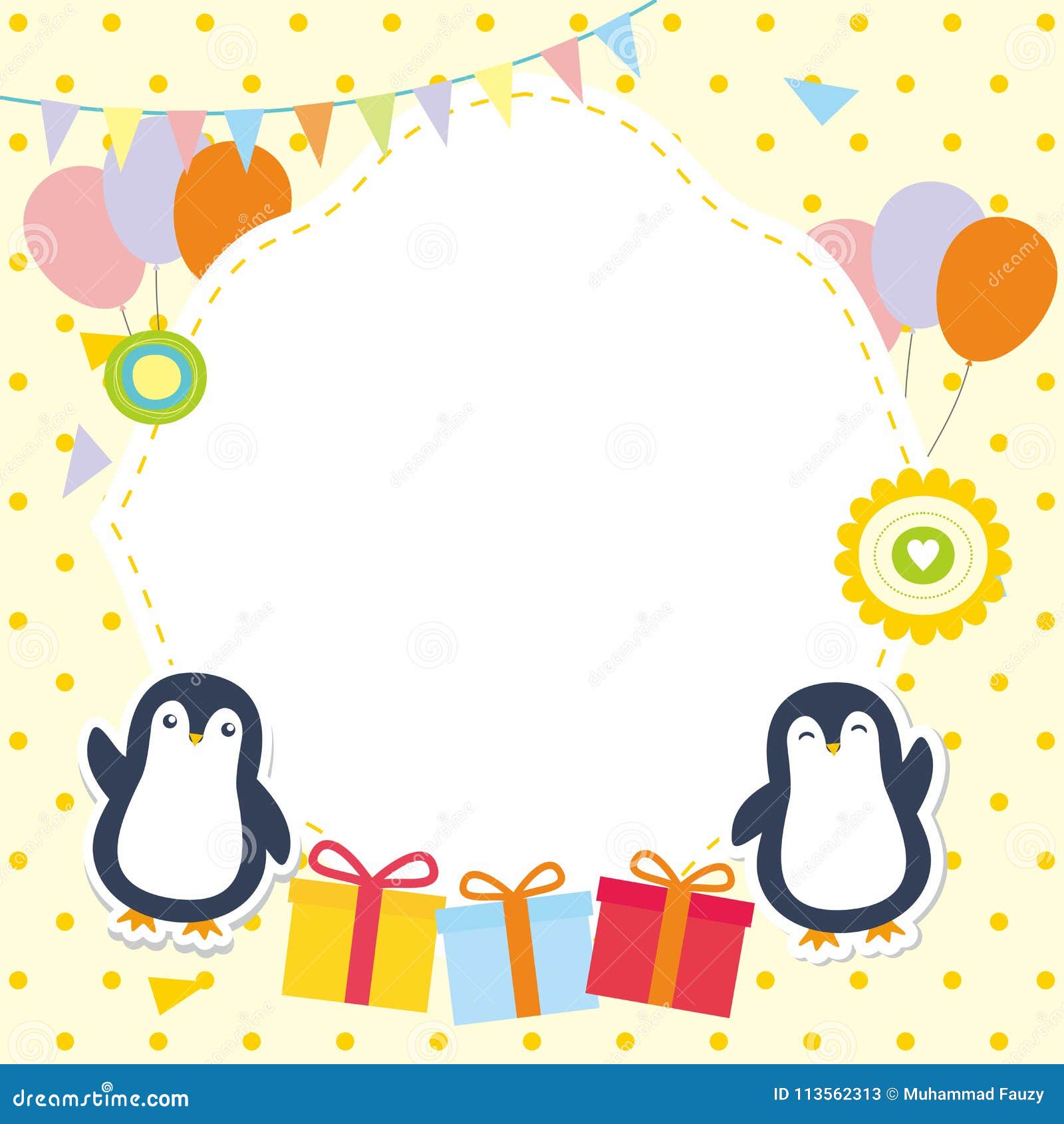 Penguin Border Illustration Cartoon Vector | CartoonDealer.com #1659525