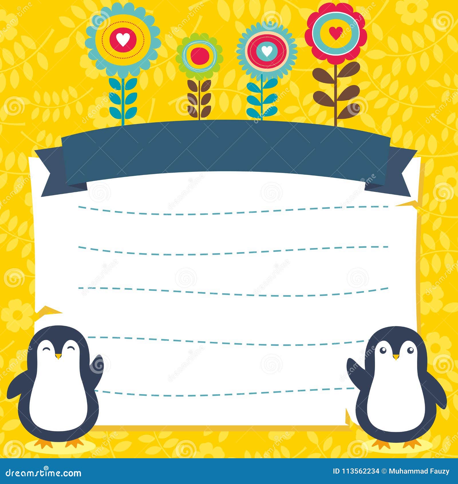 Penguin Border Cartoon Vector | CartoonDealer.com #4657431