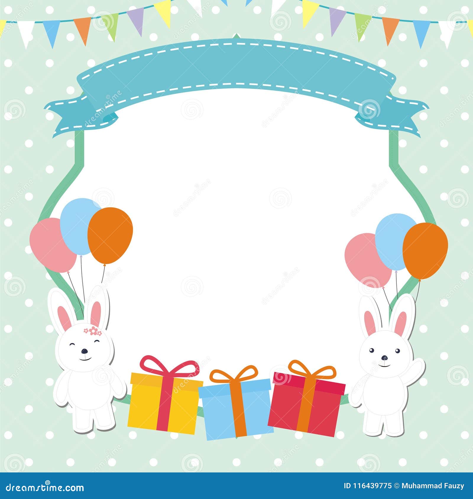 Cute Frame / Border, Cute Blank Card Invitation Stock Vector ...