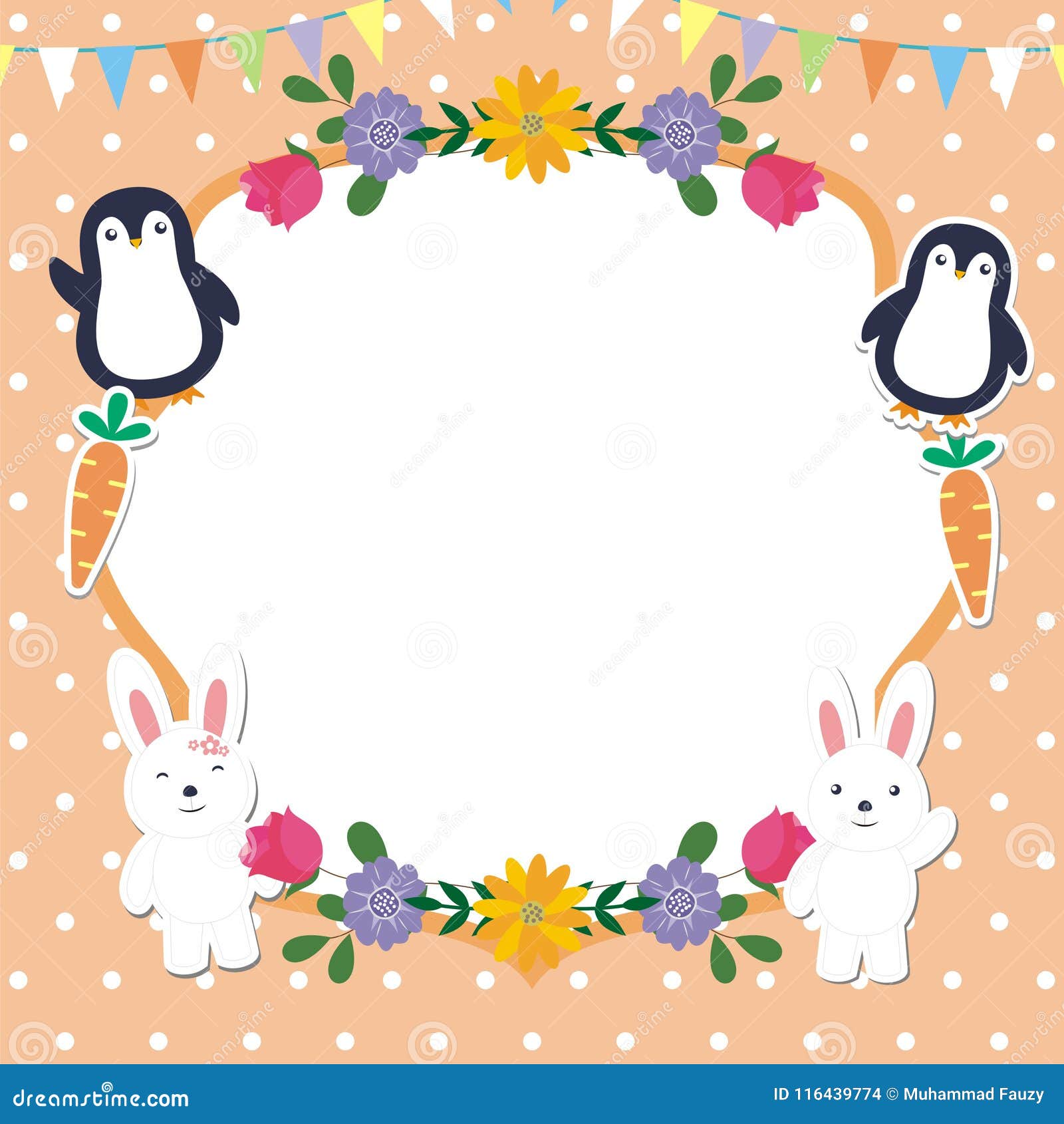 Cute Frame / Border, Cute Blank Card Invitation Stock Vector ...
