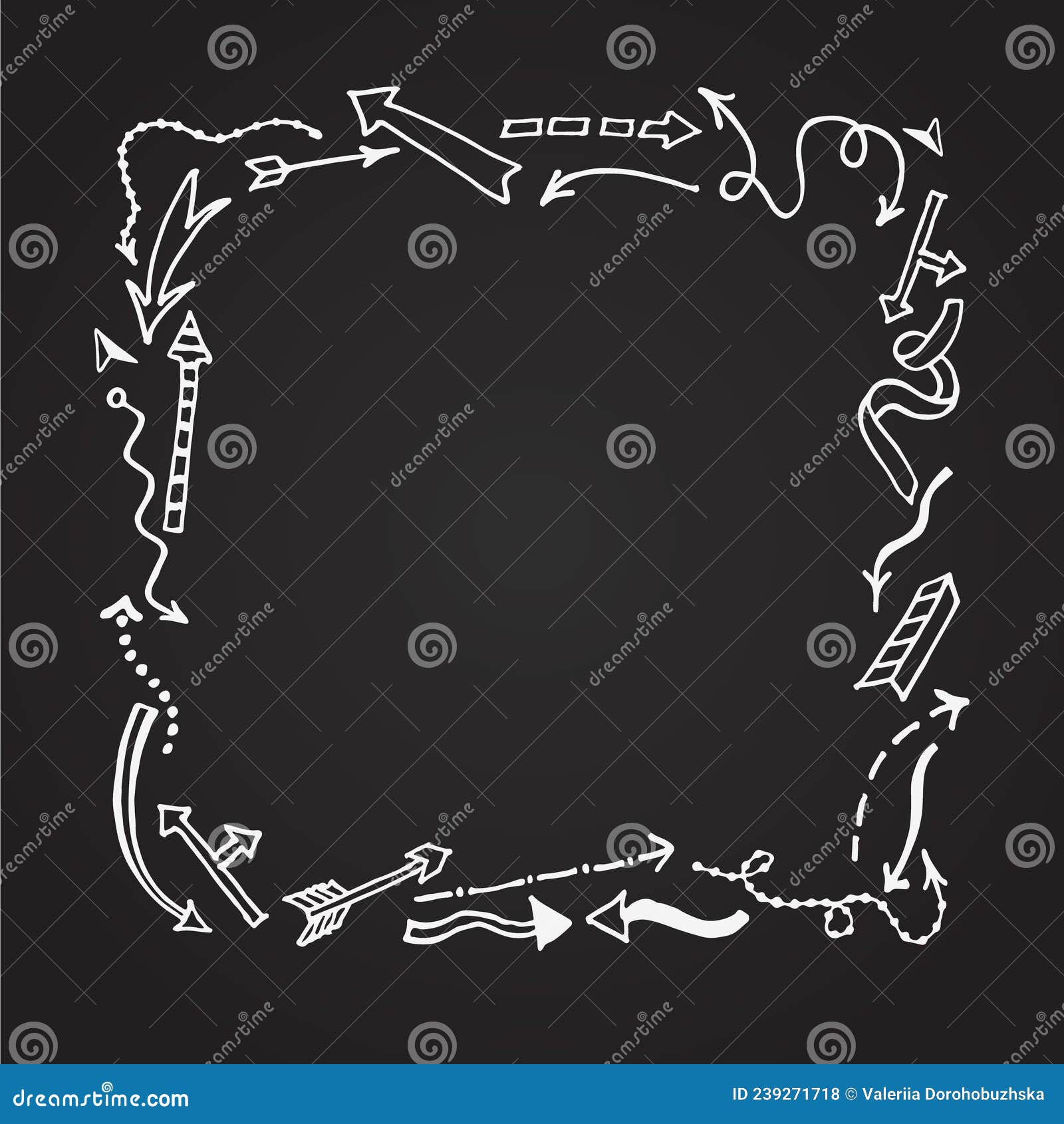 Frame with Hand Drawn Arrows. Stock Vector - Illustration of symbol ...