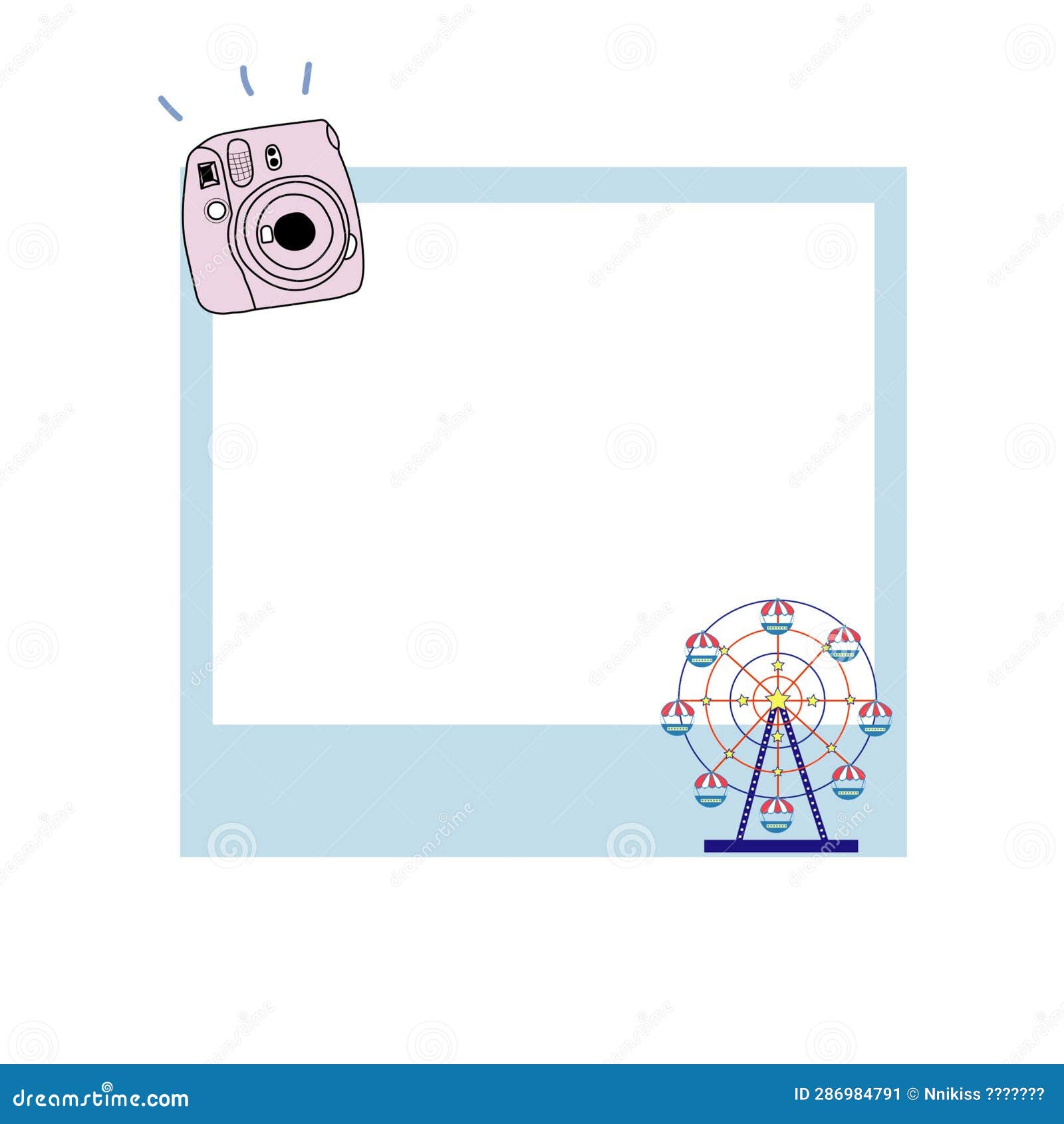 Cute Frame for Diary Illustrations Art Design. Stock Illustration ...