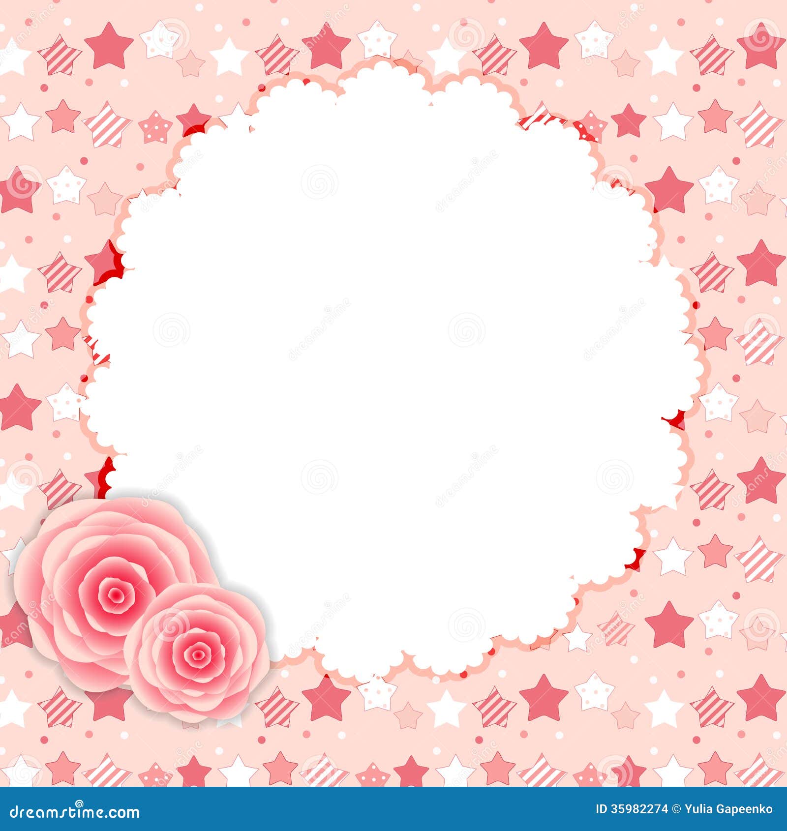 Cute Frame with Rose Flowers Vector Illustration Stock Vector ...