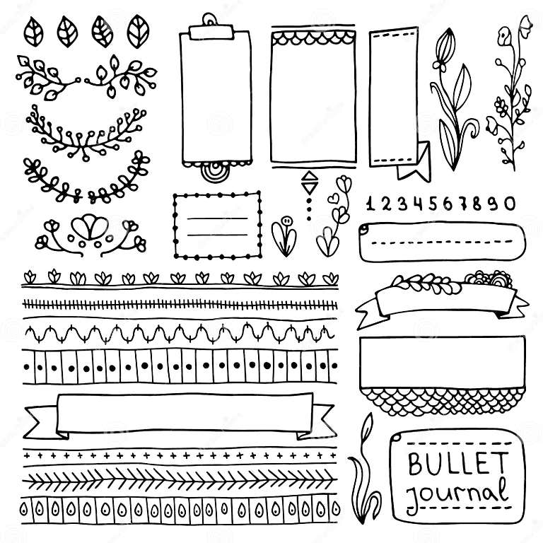 Cute Frames6 Borders and Floral Design Elements for Planner Stock ...