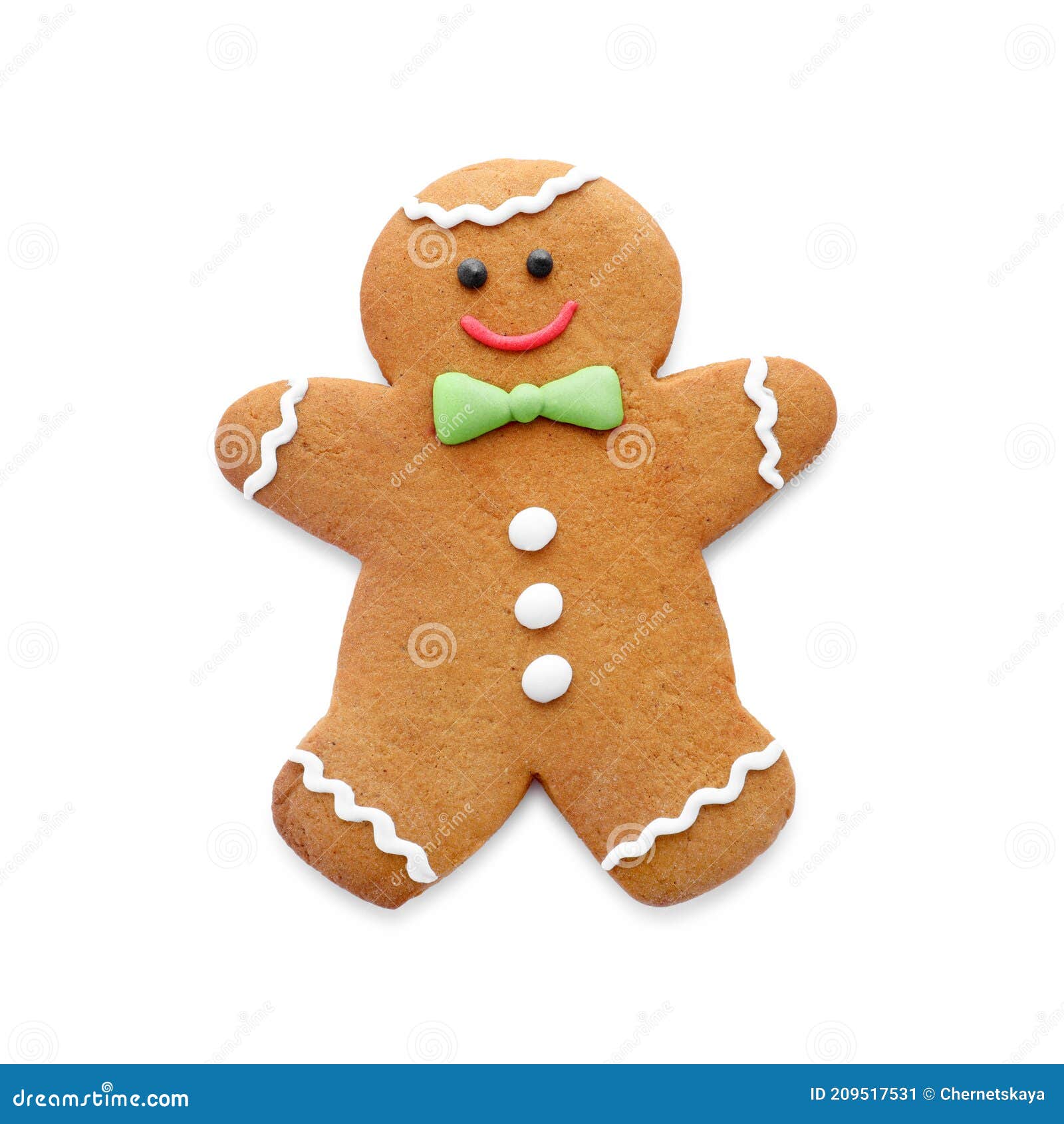 Cute Fresh Gingerbread Man Isolated on White Stock Image - Image of ...