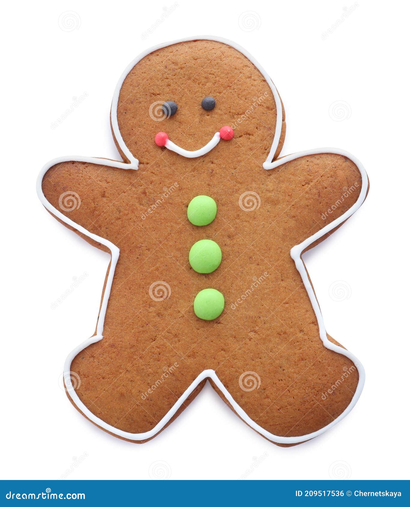 Cute Fresh Gingerbread Man Isolated on White Stock Photo - Image of ...