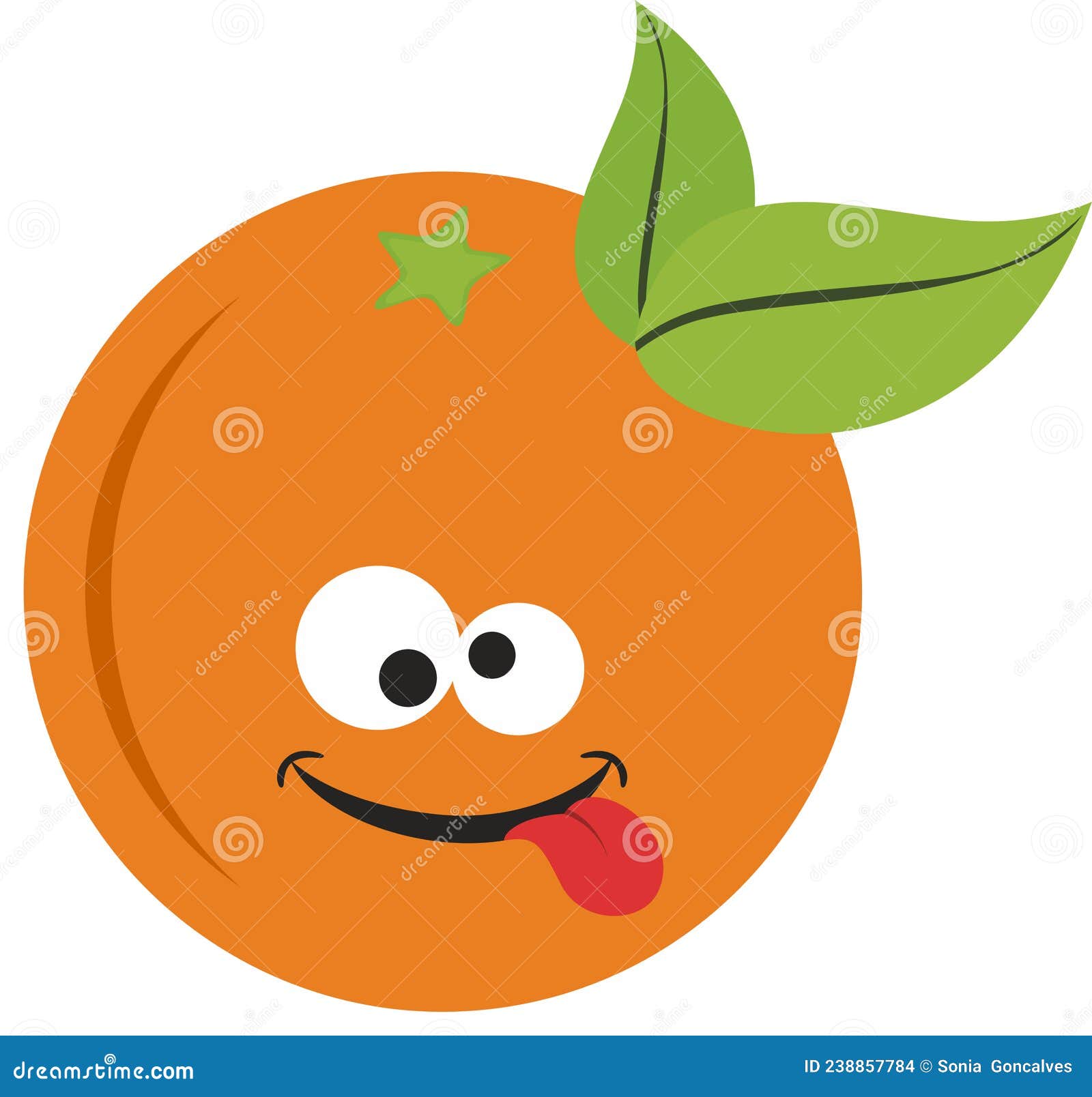 Cute Fresh Orange with Funny Face Stock Vector - Illustration of ...