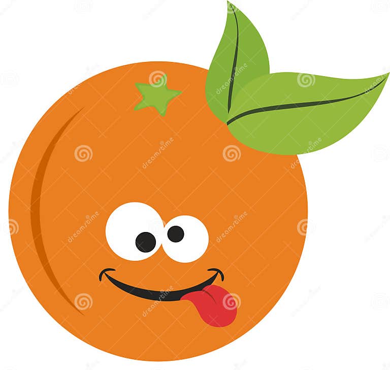 Cute Fresh Orange with Funny Face Stock Vector - Illustration of ...