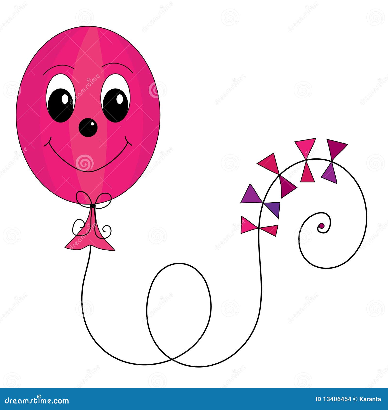 Cute, friendly balloon stock illustration. Illustration of festive ...