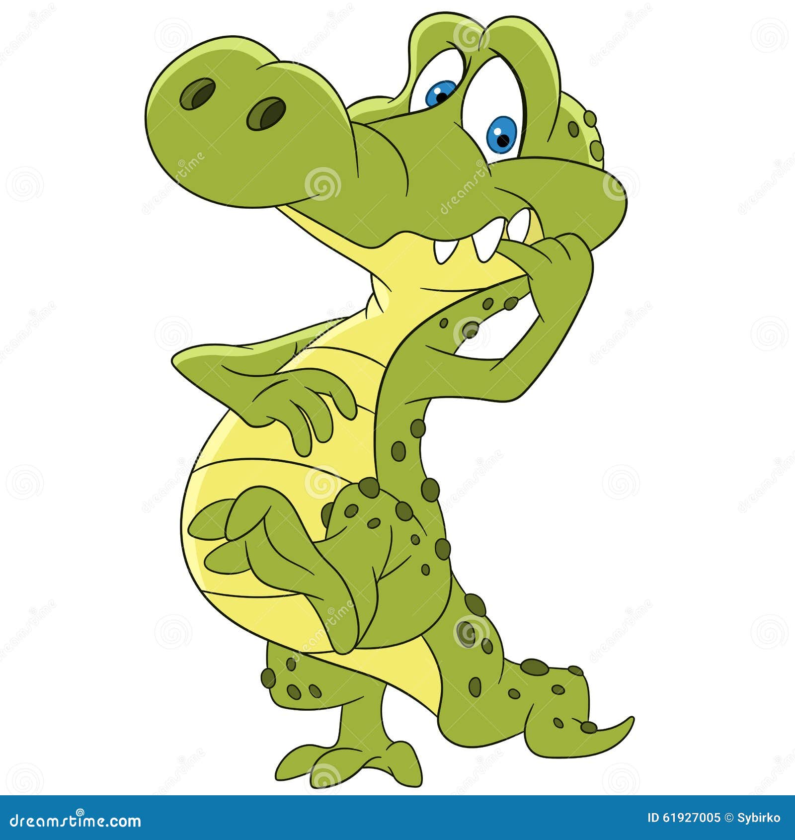 Cute friendly crocodile stock vector. Illustration of happy - 61927005