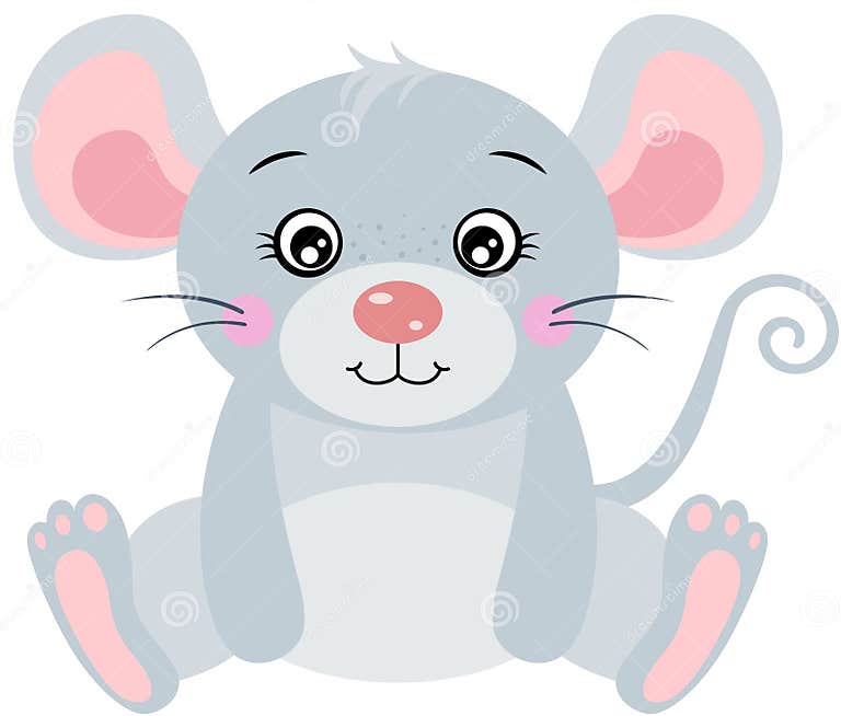Cute and Friendly Mouse Sitting Stock Vector - Illustration of ...