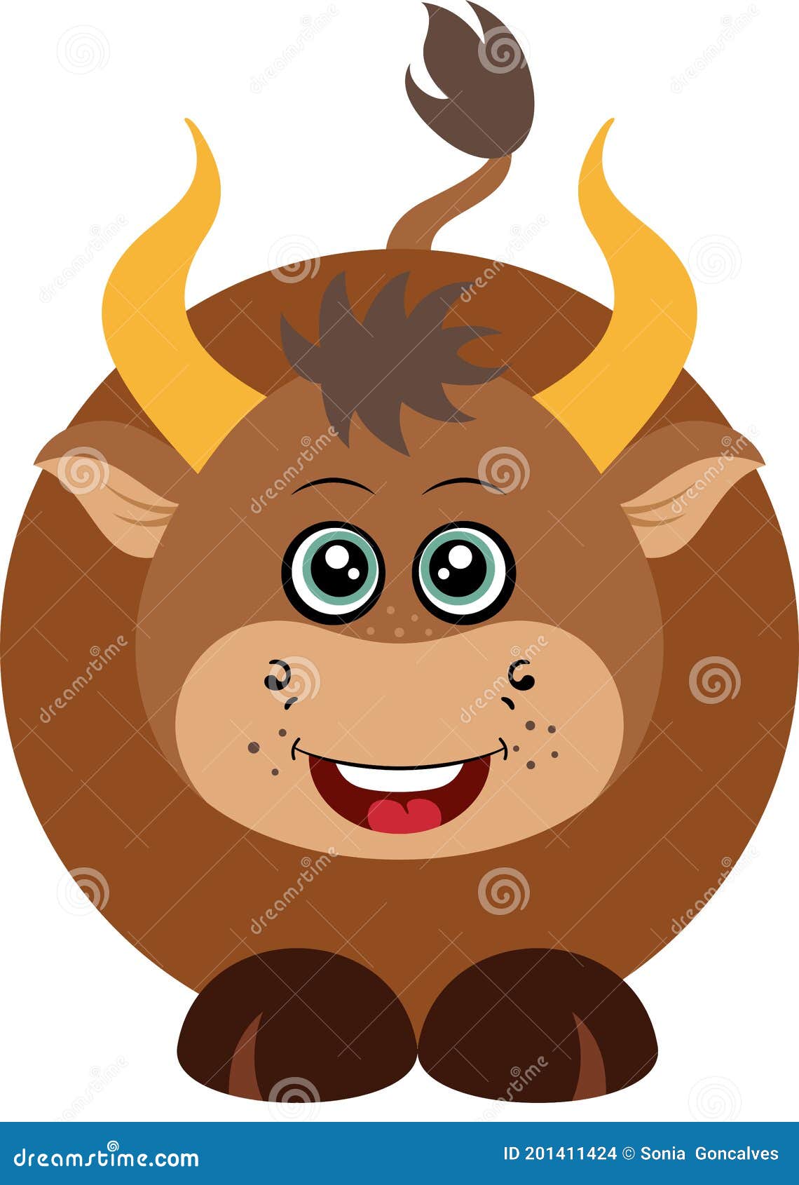 Cute Friendly Ox Isolated on White Stock Vector - Illustration of china ...