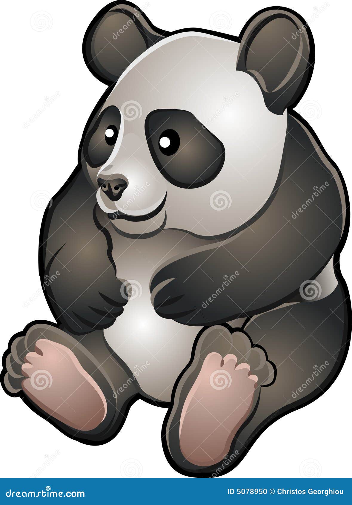 Cute Friendly Panda Vector Ill Stock Vector - Illustration of animal ...