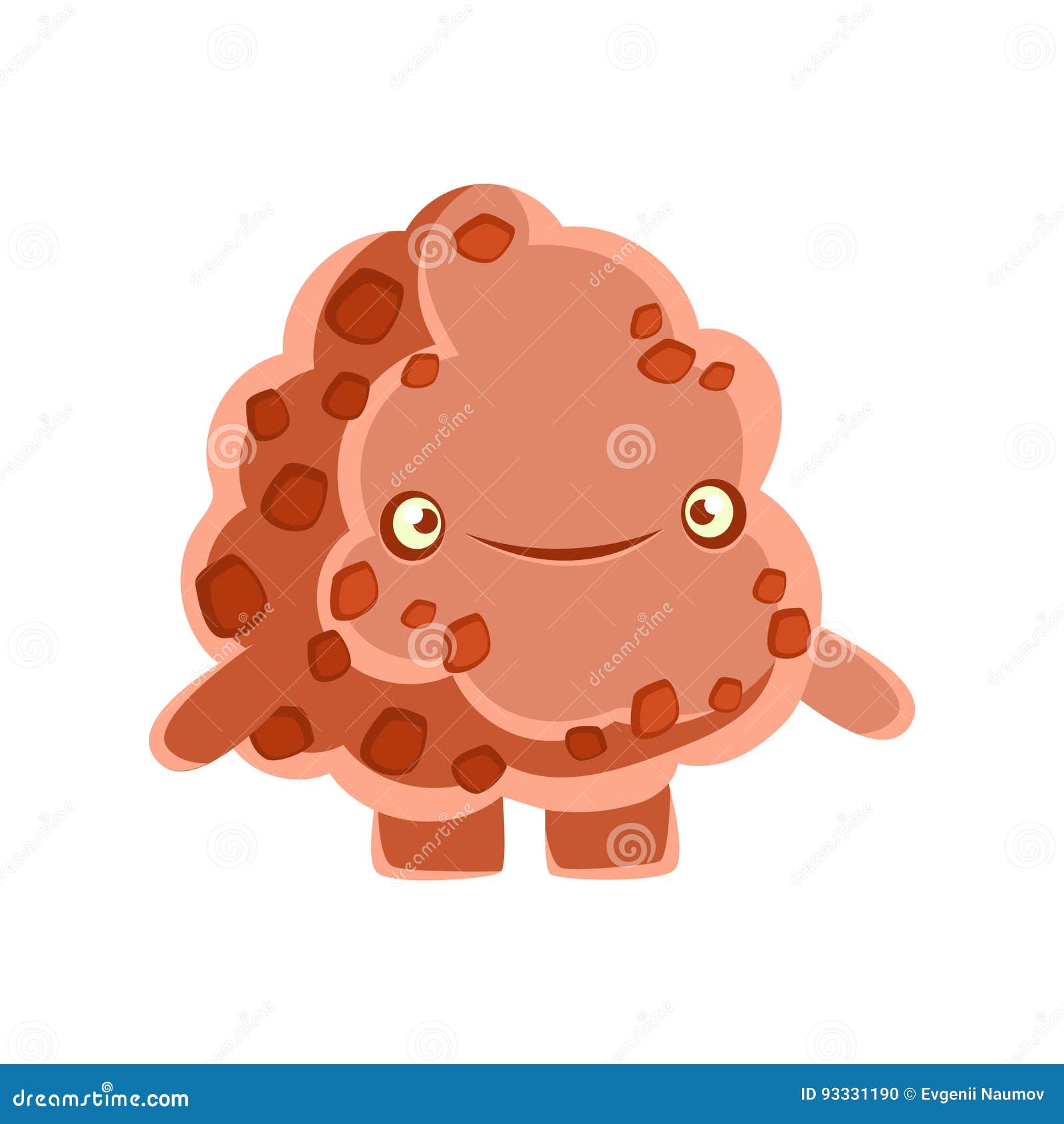 Cute Friendly Rock Element Smiling. Cartoon Emotions Character Vector ...