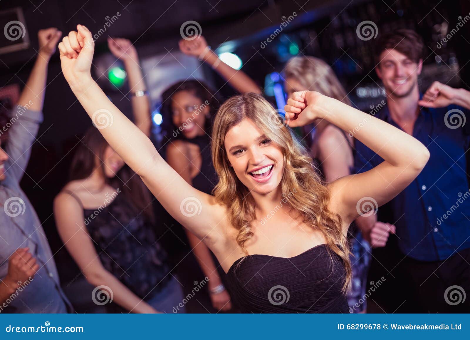 Cute Friends Having Fun and Dancing Stock Photo - Image of club ...