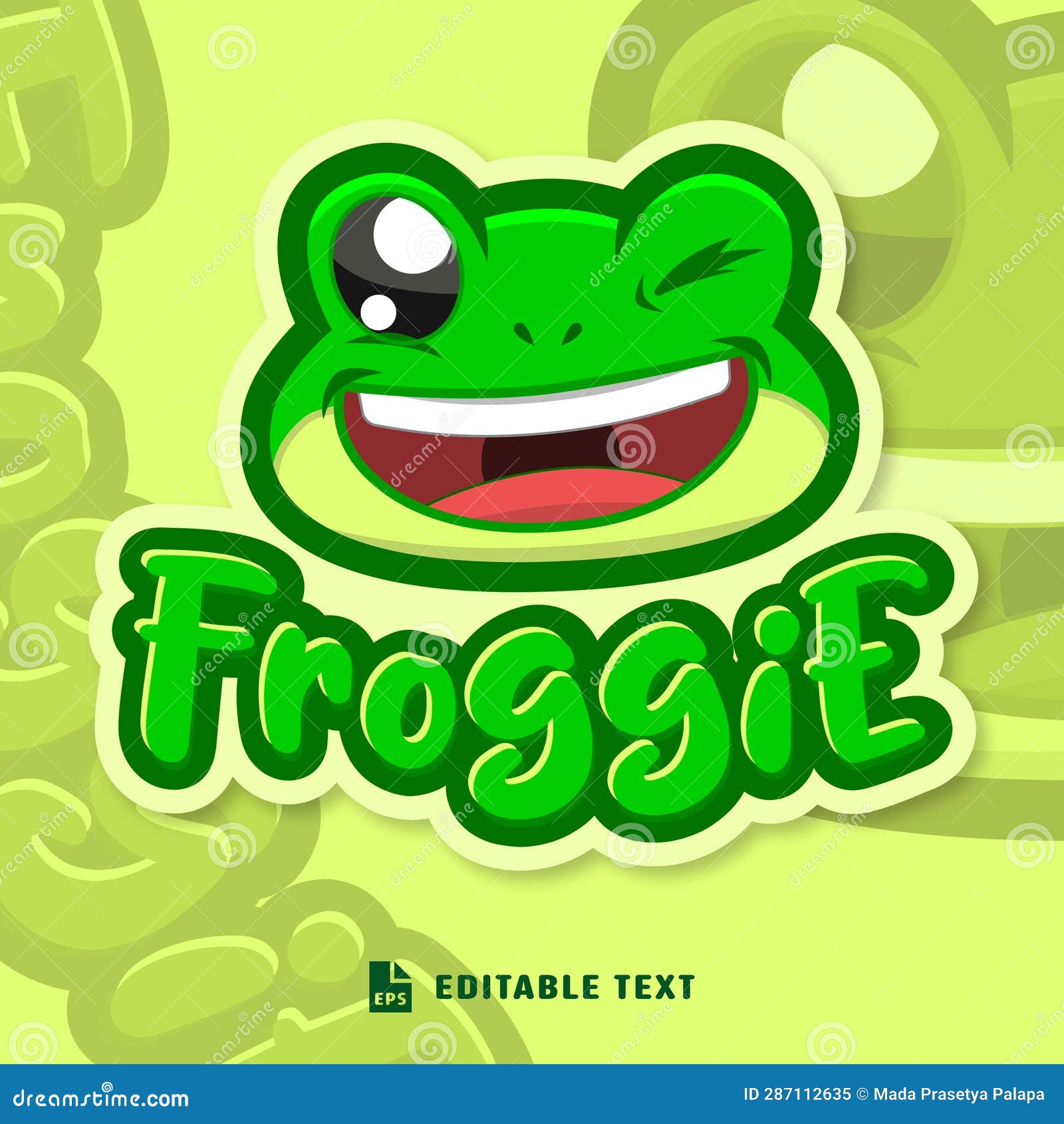 Cute Smiling Frog Logo Mascot Stock Vector - Illustration of ...