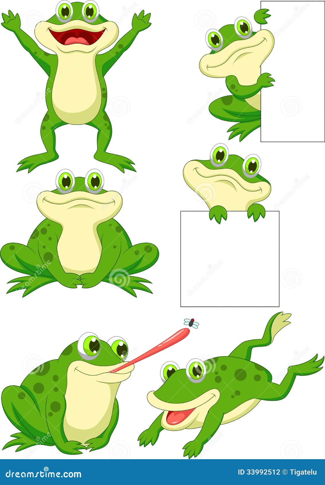 Cute Frog Cartoon Collection Set Stock Vector - Illustration of escape ...