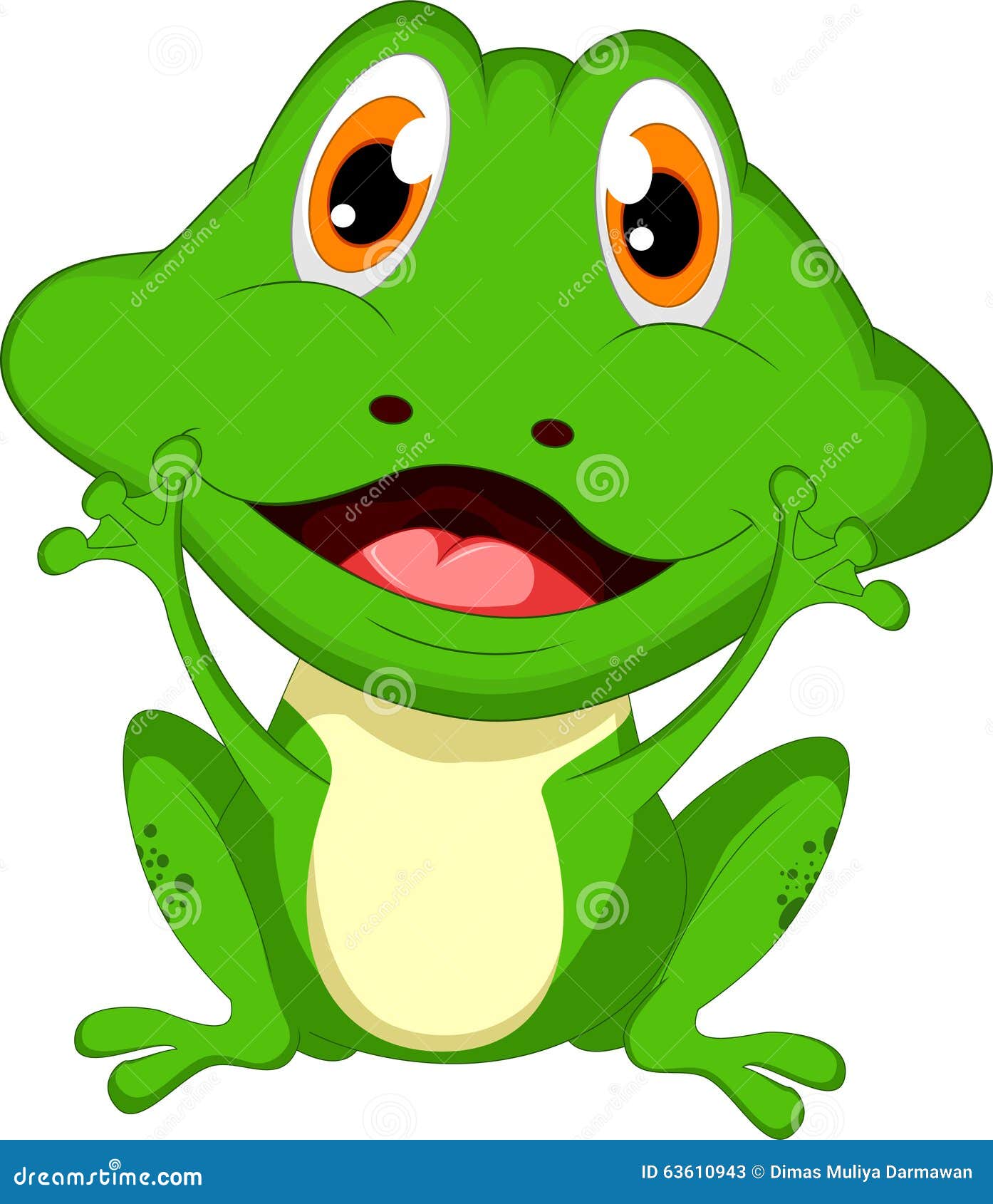 Cute frog cartoon stock illustration. Illustration of funny - 63610943