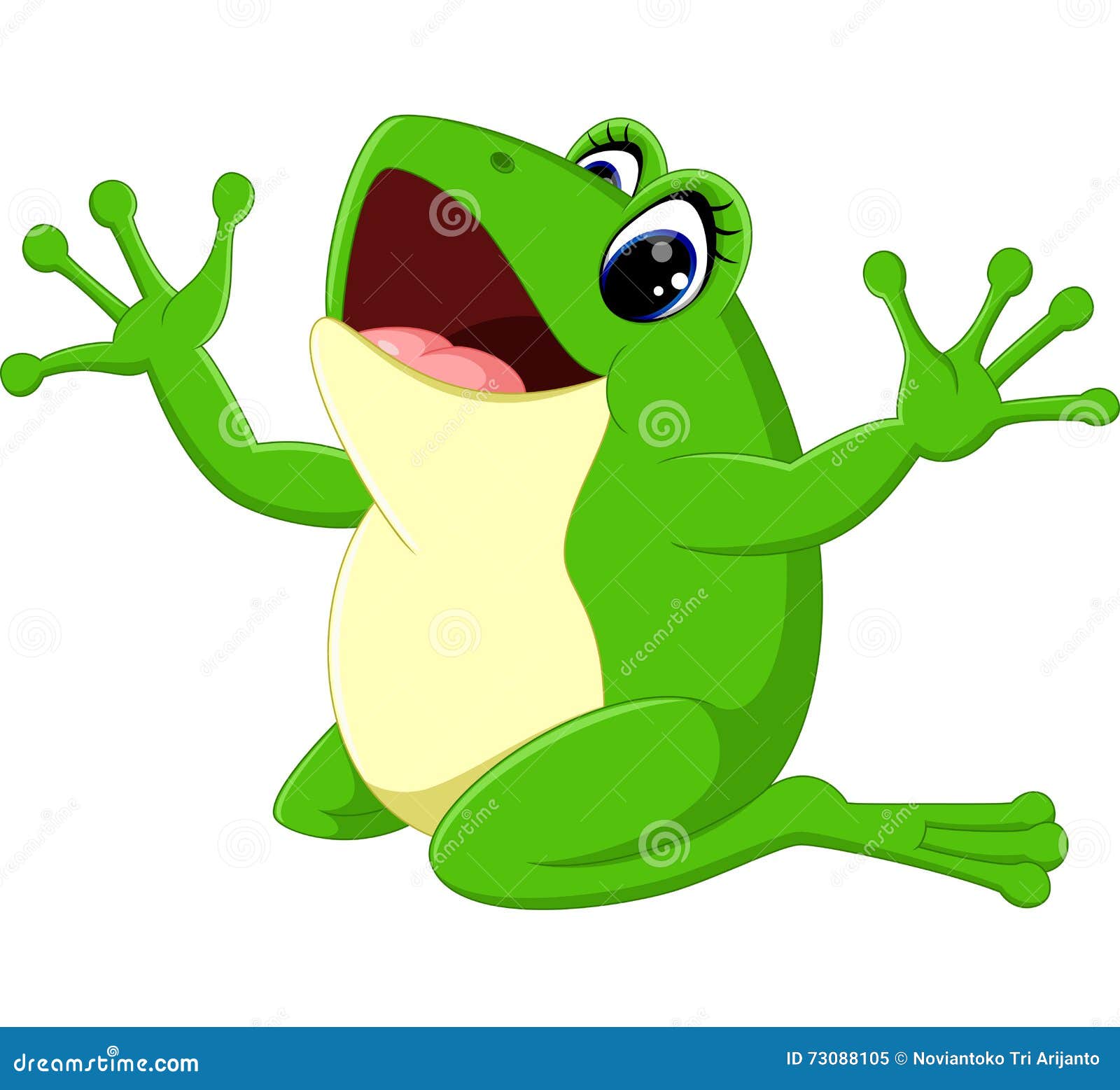 Cute frog cartoon stock vector. Illustration of humor - 73088105