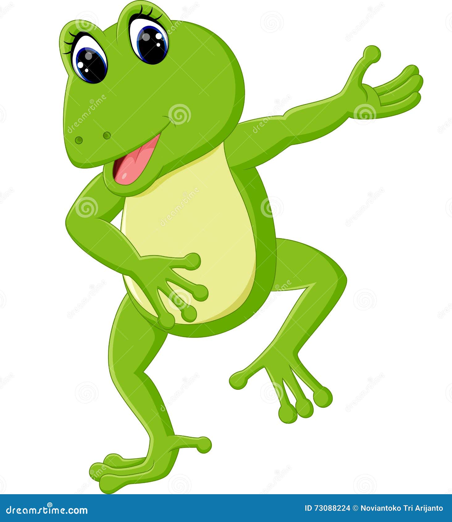 Cute frog cartoon stock vector. Illustration of amphibian - 73088224
