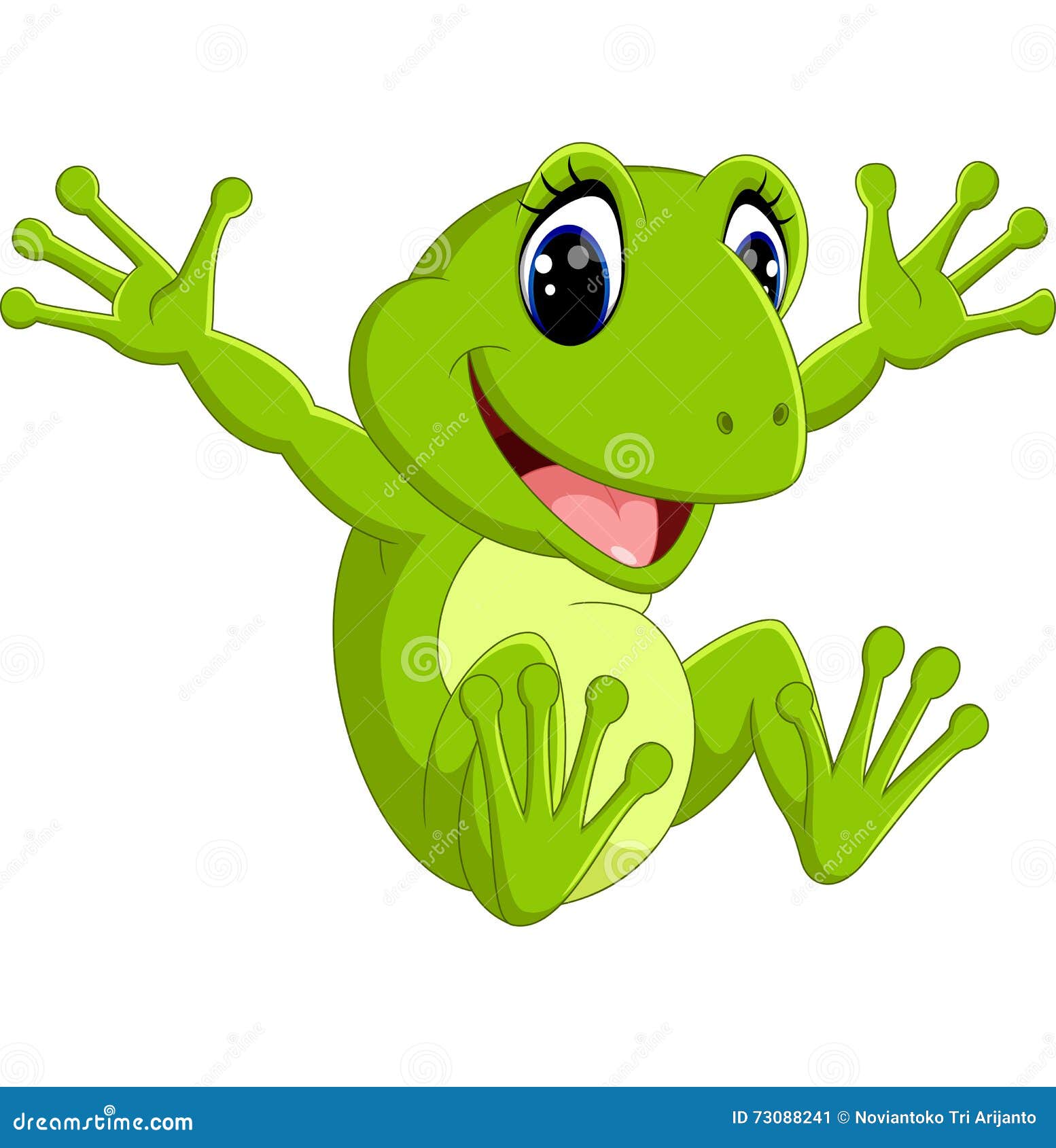 Frog In Cartoon Style. Cute Little Cartoon Frog Isolated On White ...