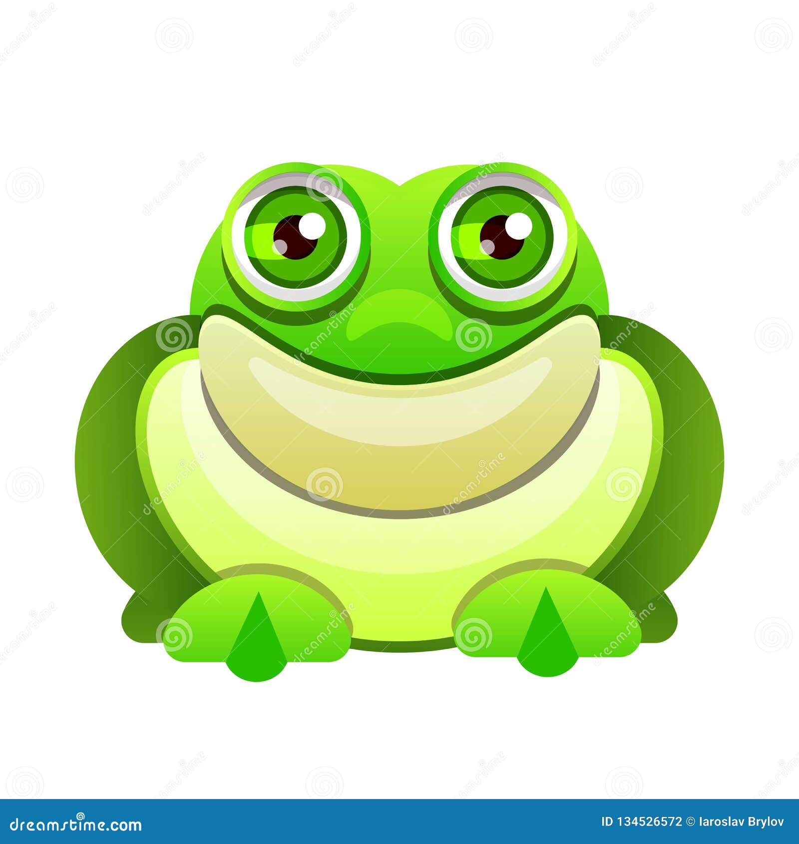 Cute Frog Cartoon Isolated On White Background Stock Vector