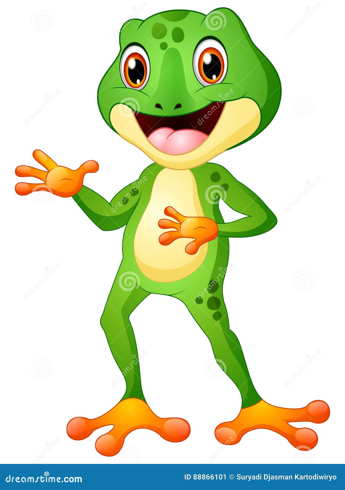 Dancing Froggy In A Crown. Cute Vector Isolated Illustration ...