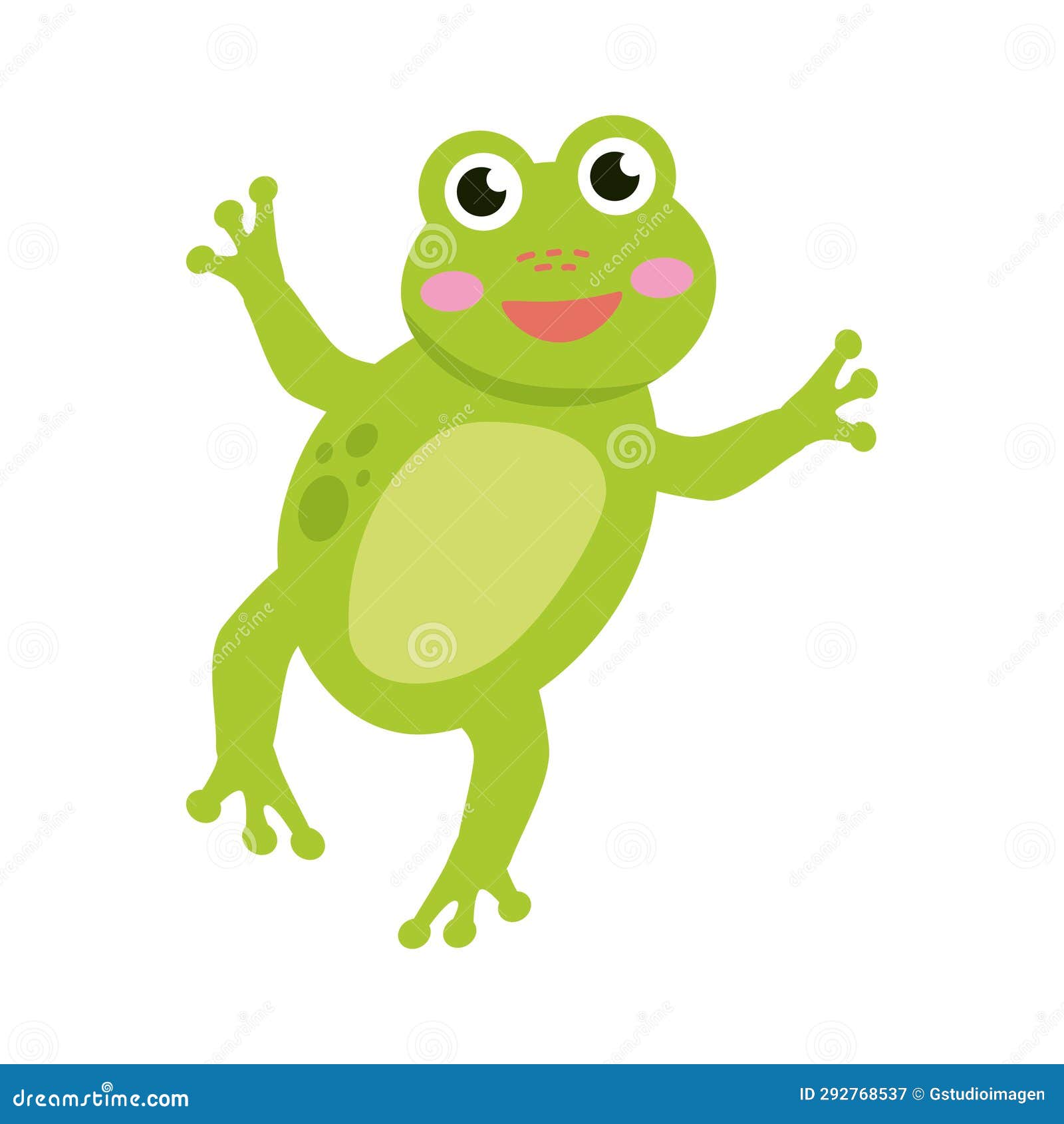 Cute frog jumping stock illustration. Illustration of frog - 292768537