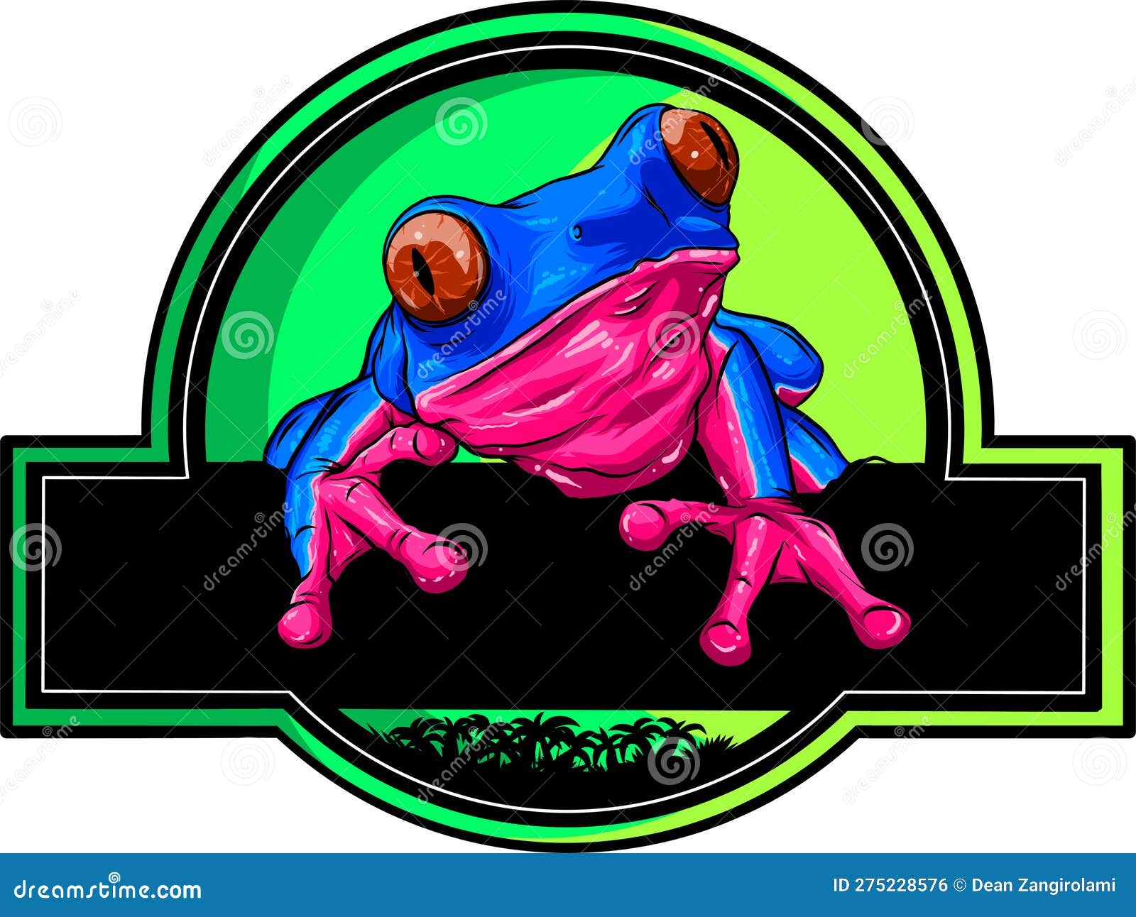 Cute Frog Logo Design Template Vector Illustration on White Background ...