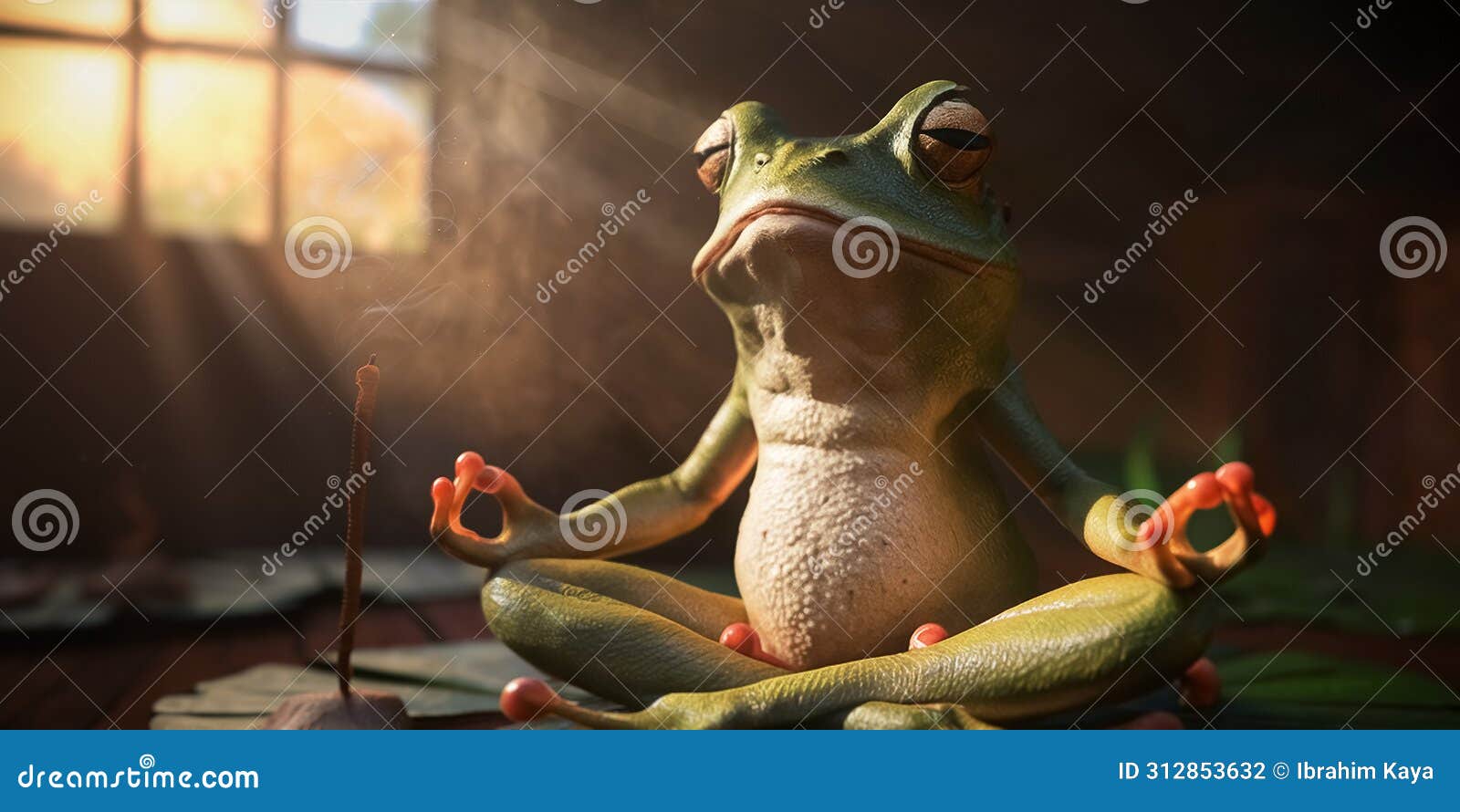 A Cute Frog Meditating. 01. Stock Illustration - Illustration of frog ...