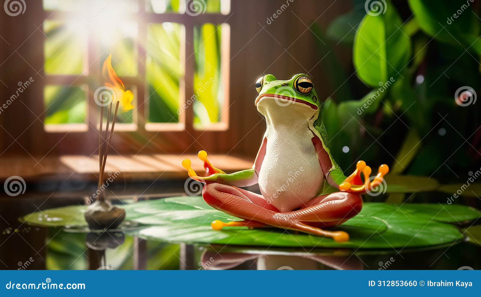 A Cute Frog Meditating. 03. Stock Illustration - Illustration of ...