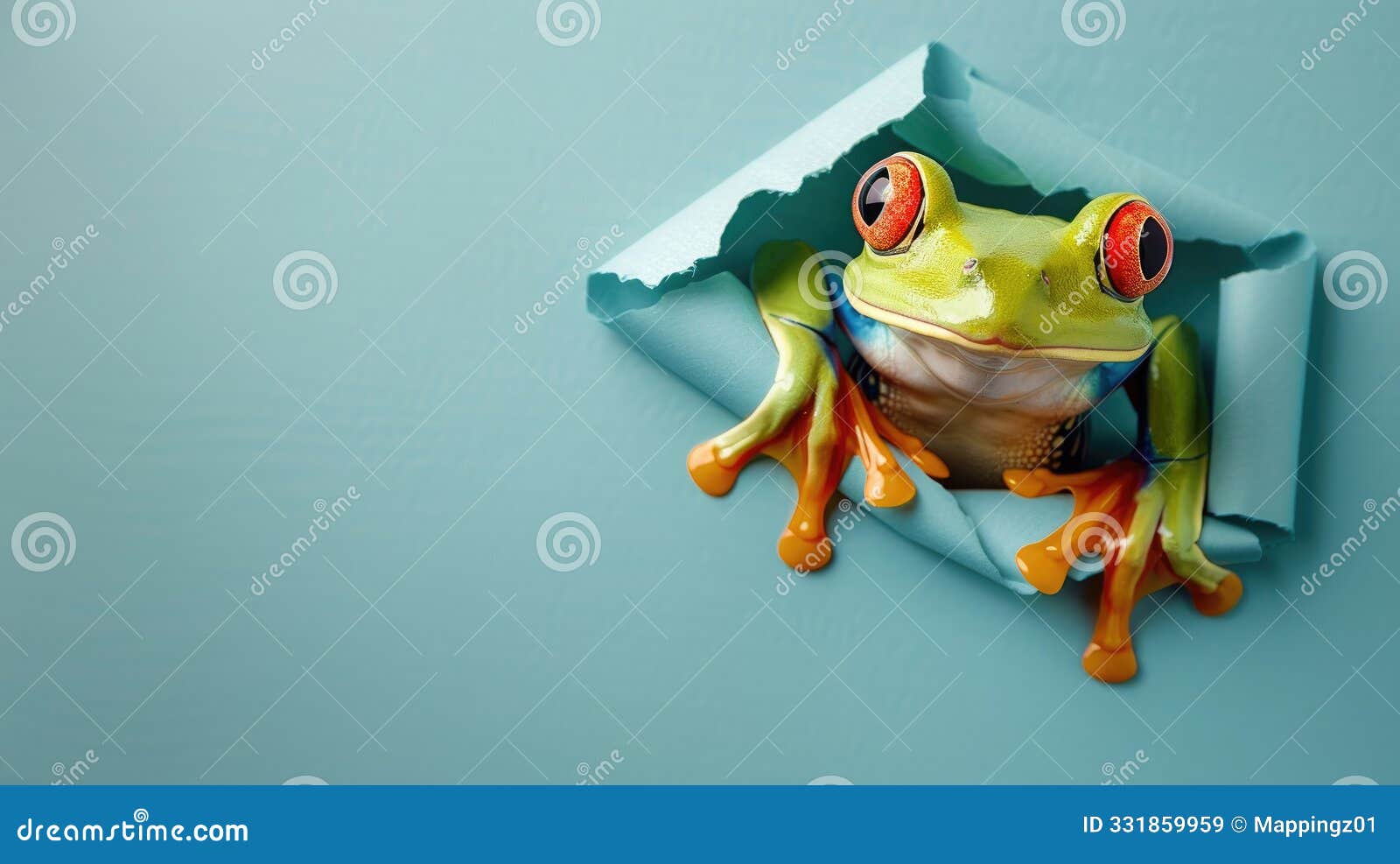 Frog Peeking Through Tropical Leaves Royalty-Free Stock Photography ...