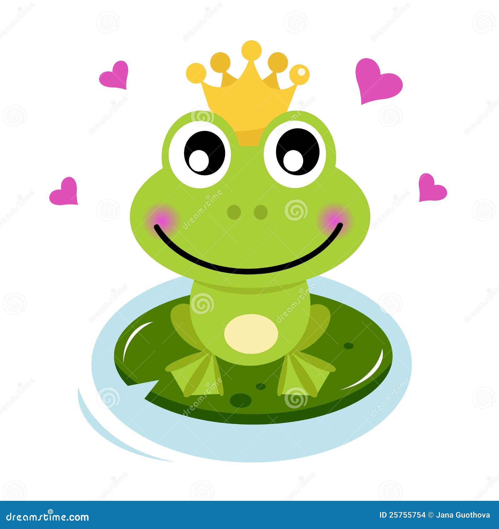 Frog Prince With Gold Crown Cartoon Character Holding A Love Heart ...