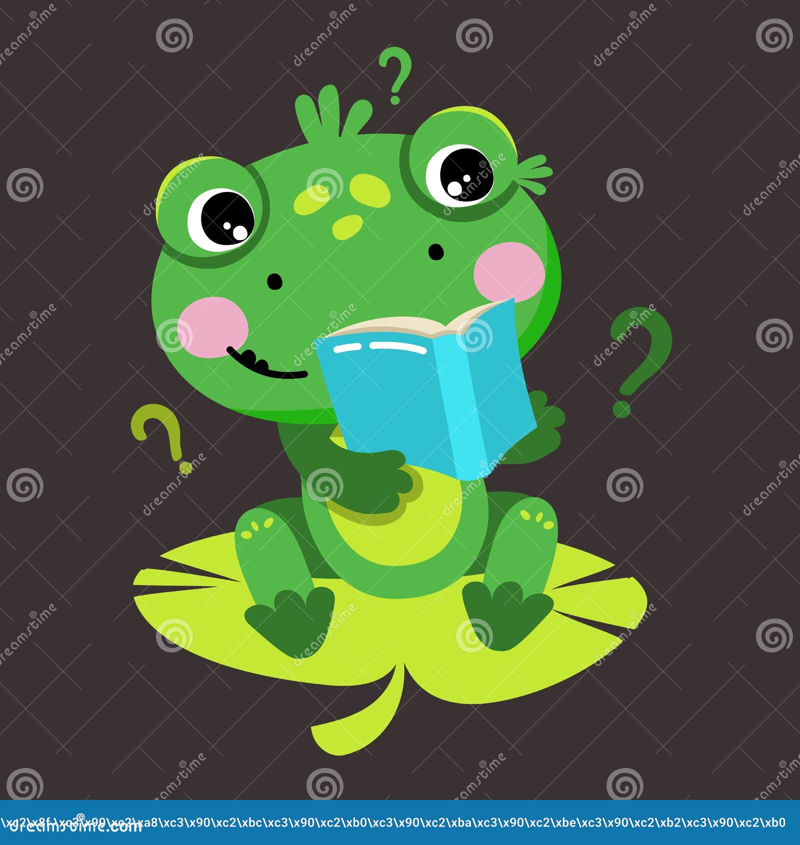 Cute Frog is Reading a Book. Smart Frog Stock Vector - Illustration of ...