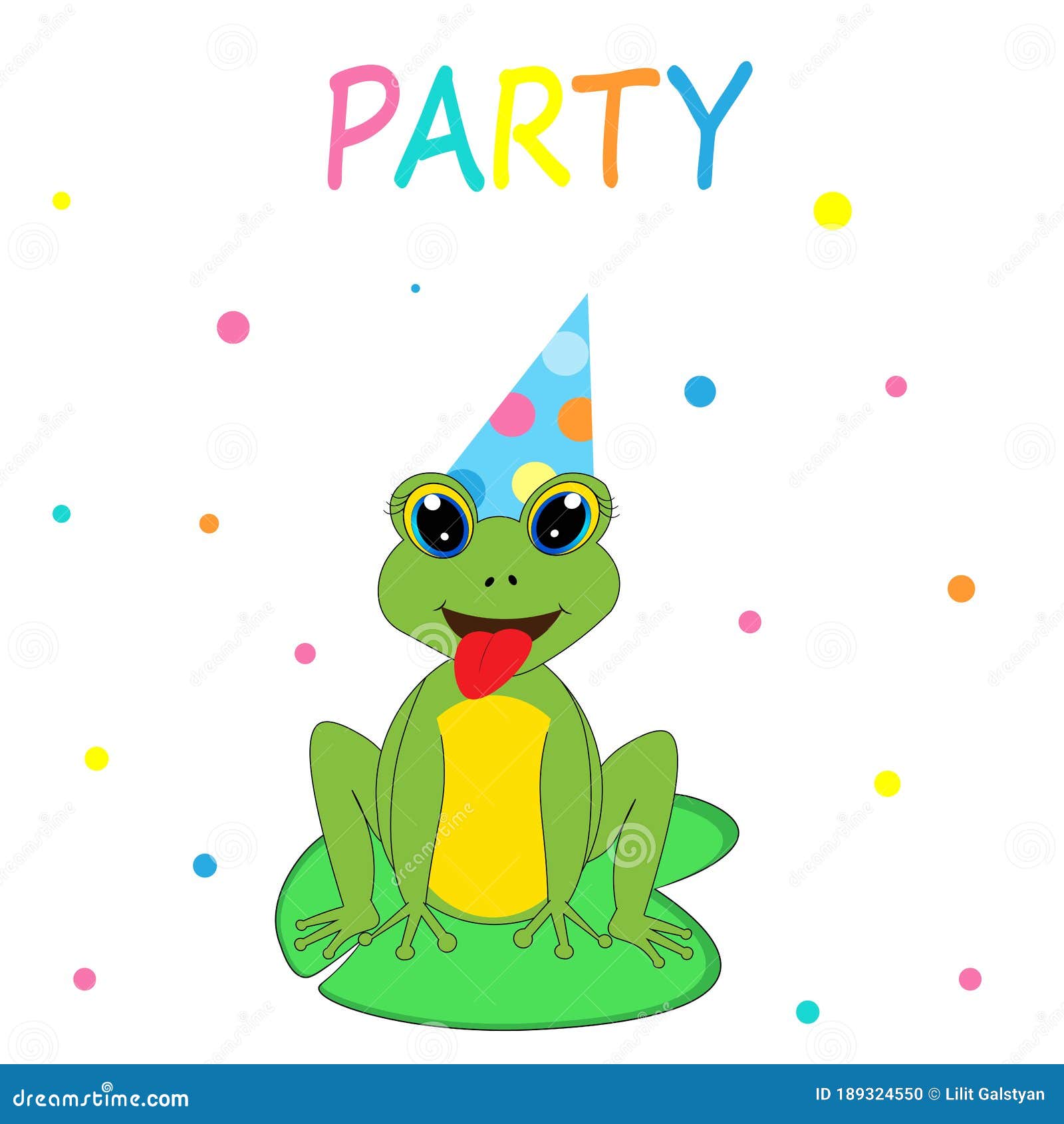 Cute Frog Summer Vector Card Illustration Stock Vector - Illustration ...