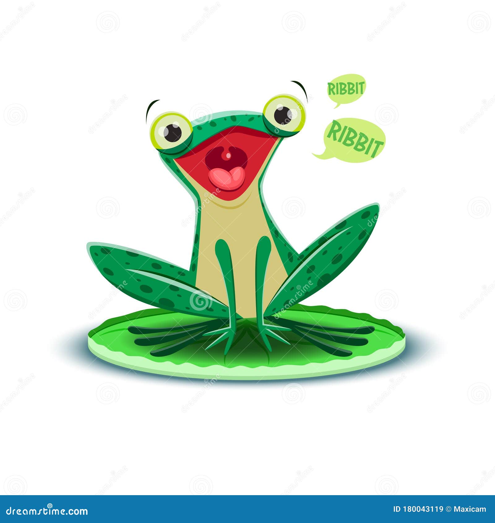 A Cute Frogling Says Ribbit. Vector Illustration. Stock Vector ...