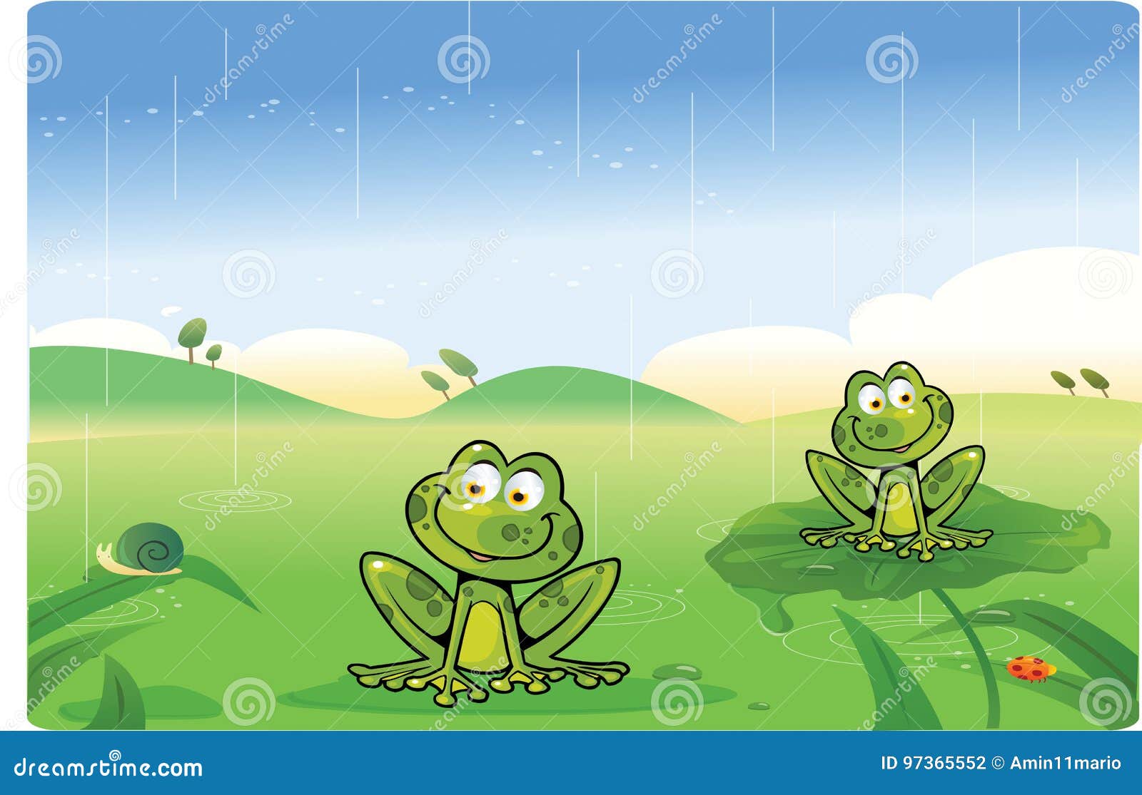 Frogs Cartoon Green Clip-art Vector Set. | CartoonDealer.com #105159365