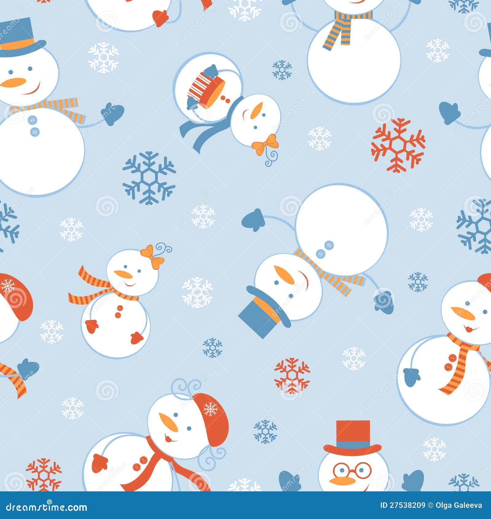 Cute Frosty Seamless Pattern Stock Vector - Illustration of snowman ...