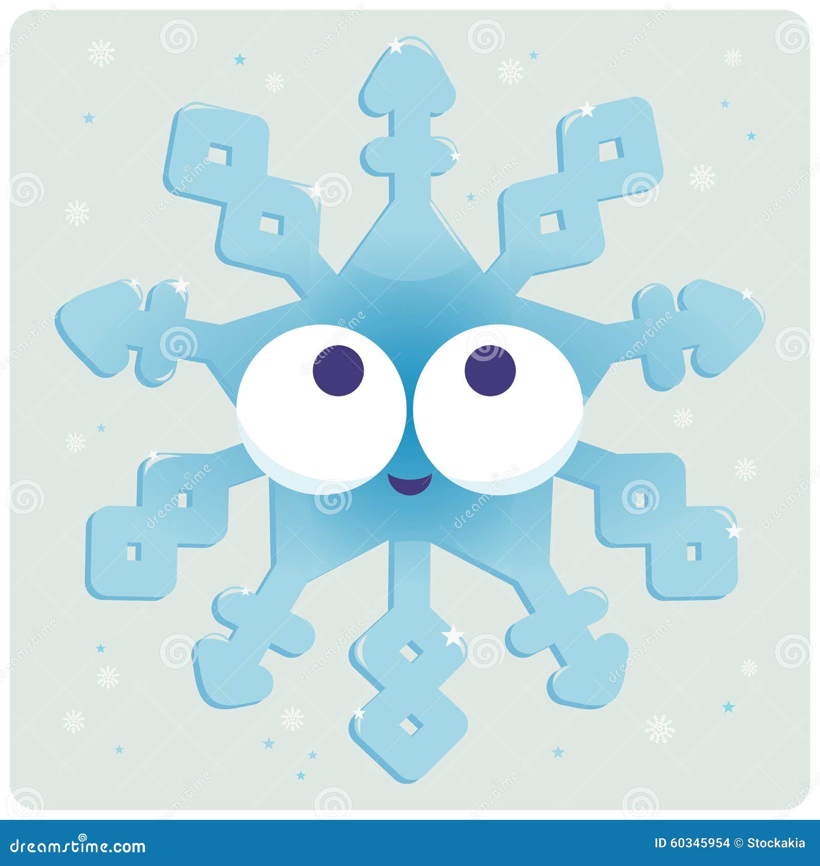 Cute Christmas Snowflake Character. Vector Illustration Stock Vector ...