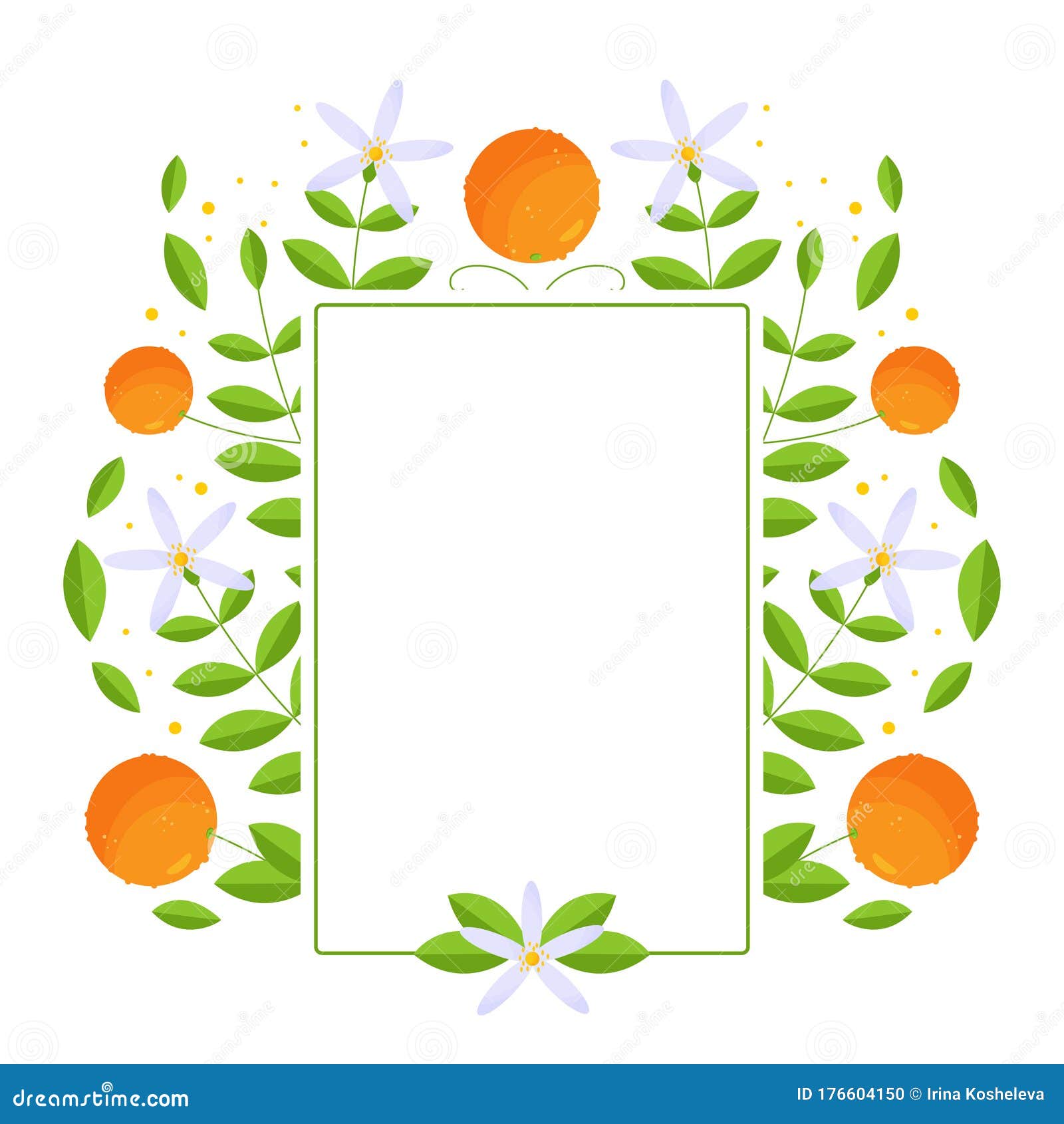 Cute Fruit Frame for Text Message. Image of an Orange with a Place for ...