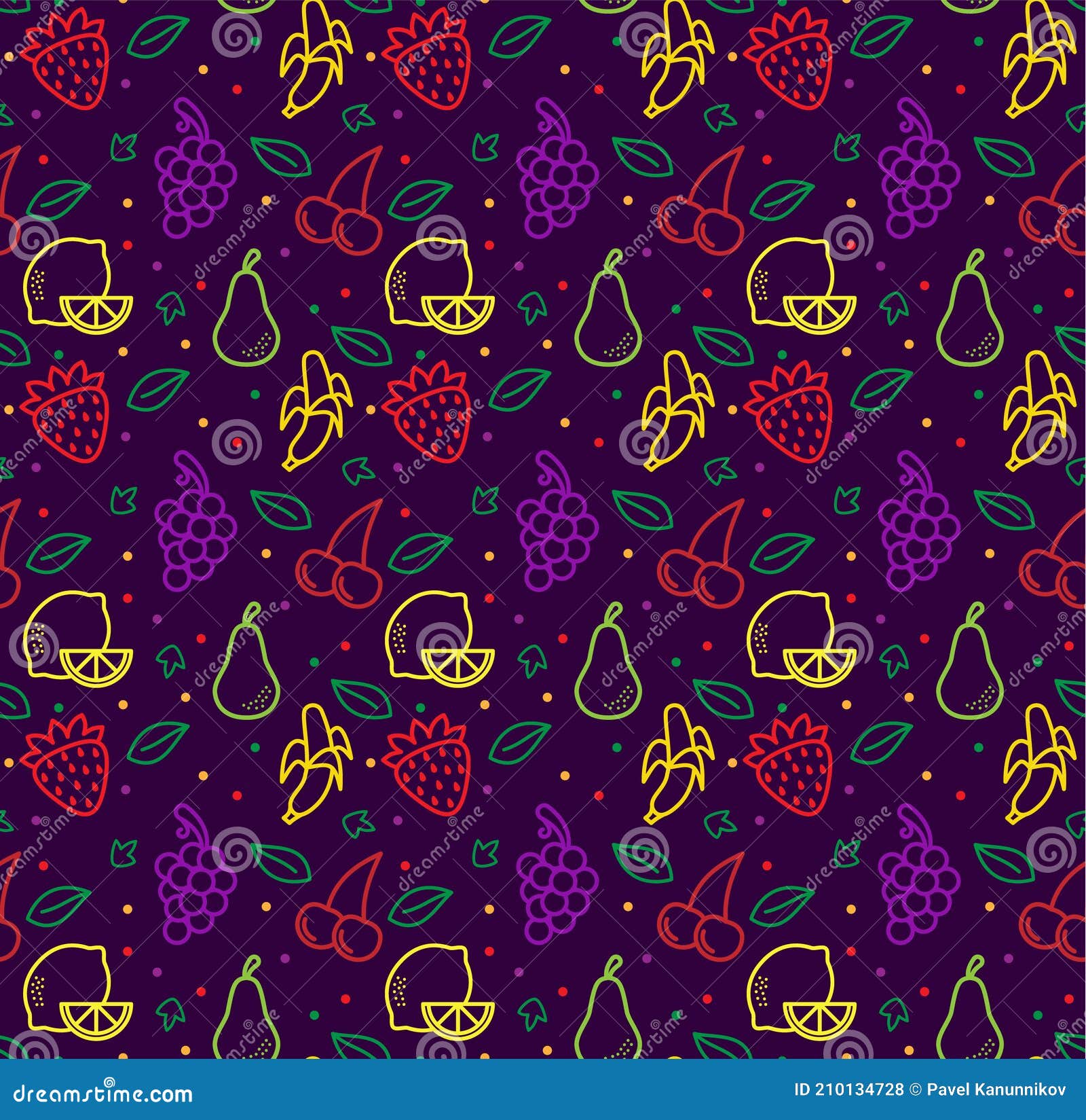 Cute Fruit Summer Seamless Pattern EPS 10 Stock Illustration ...