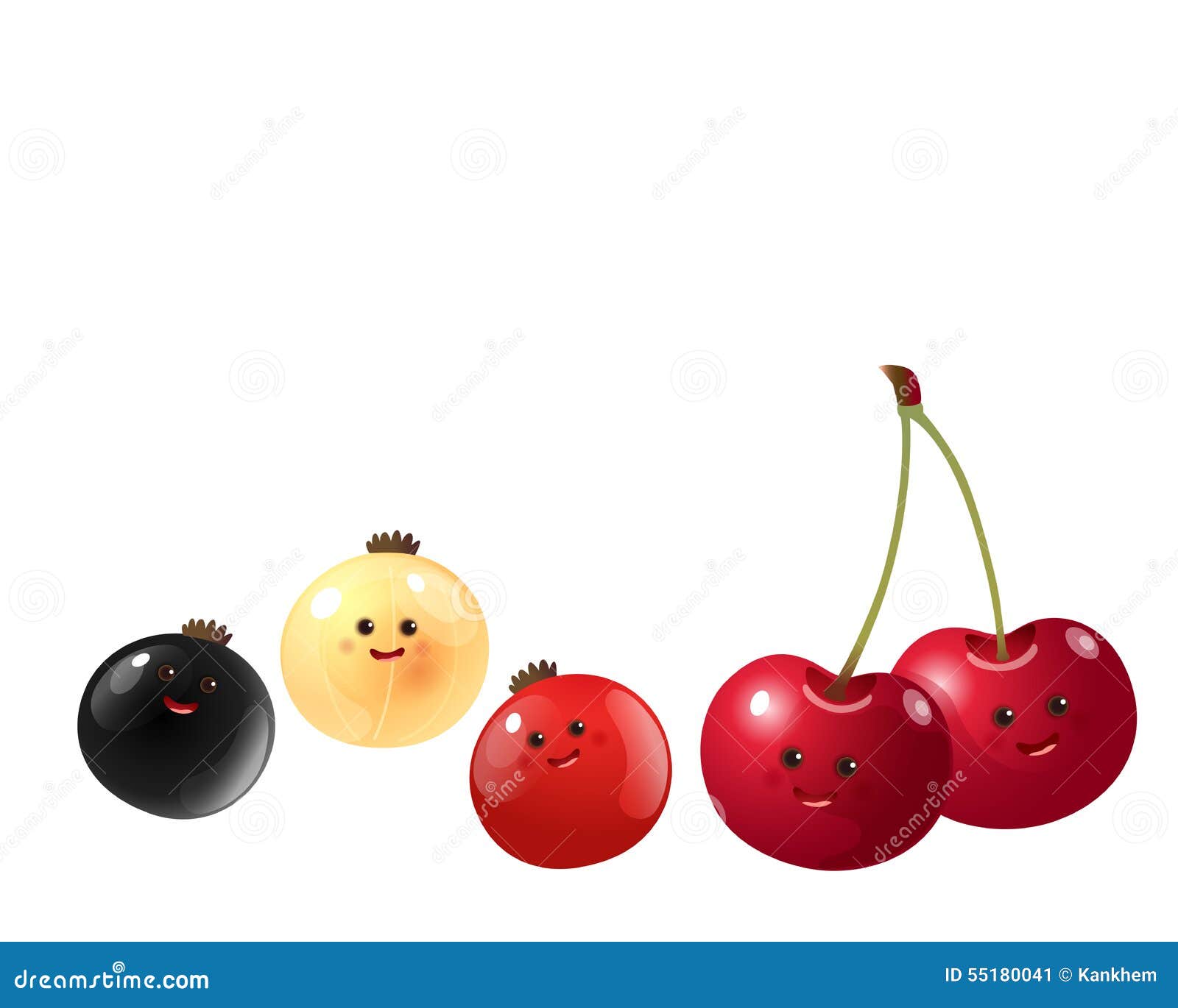 Cherry Smiles. Cute Cartoon Emoticons. Emoji Icons | CartoonDealer.com ...