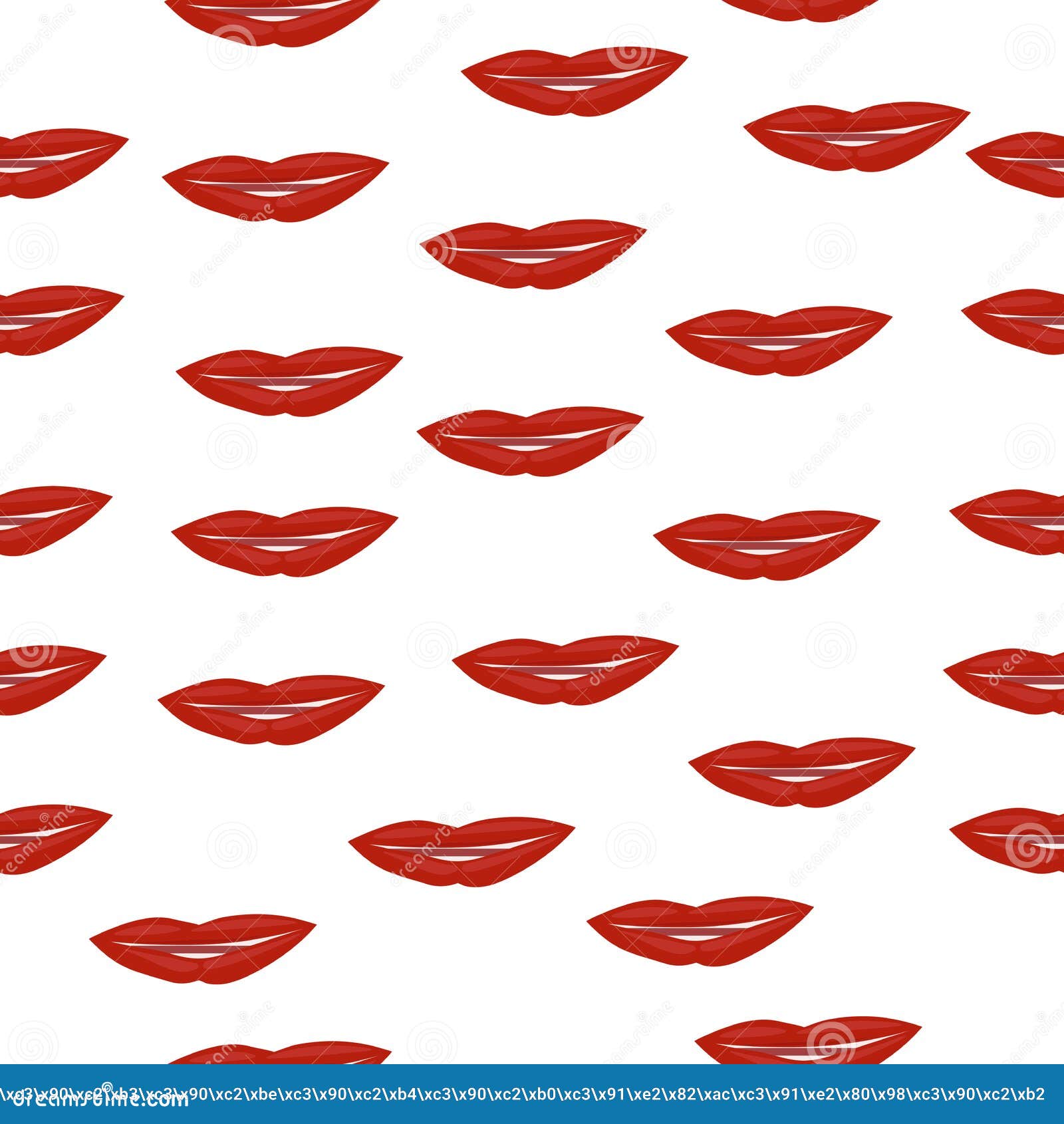 Cute Fun Pink Lips Kiss Seamless Pattern Stock Vector - Illustration of ...