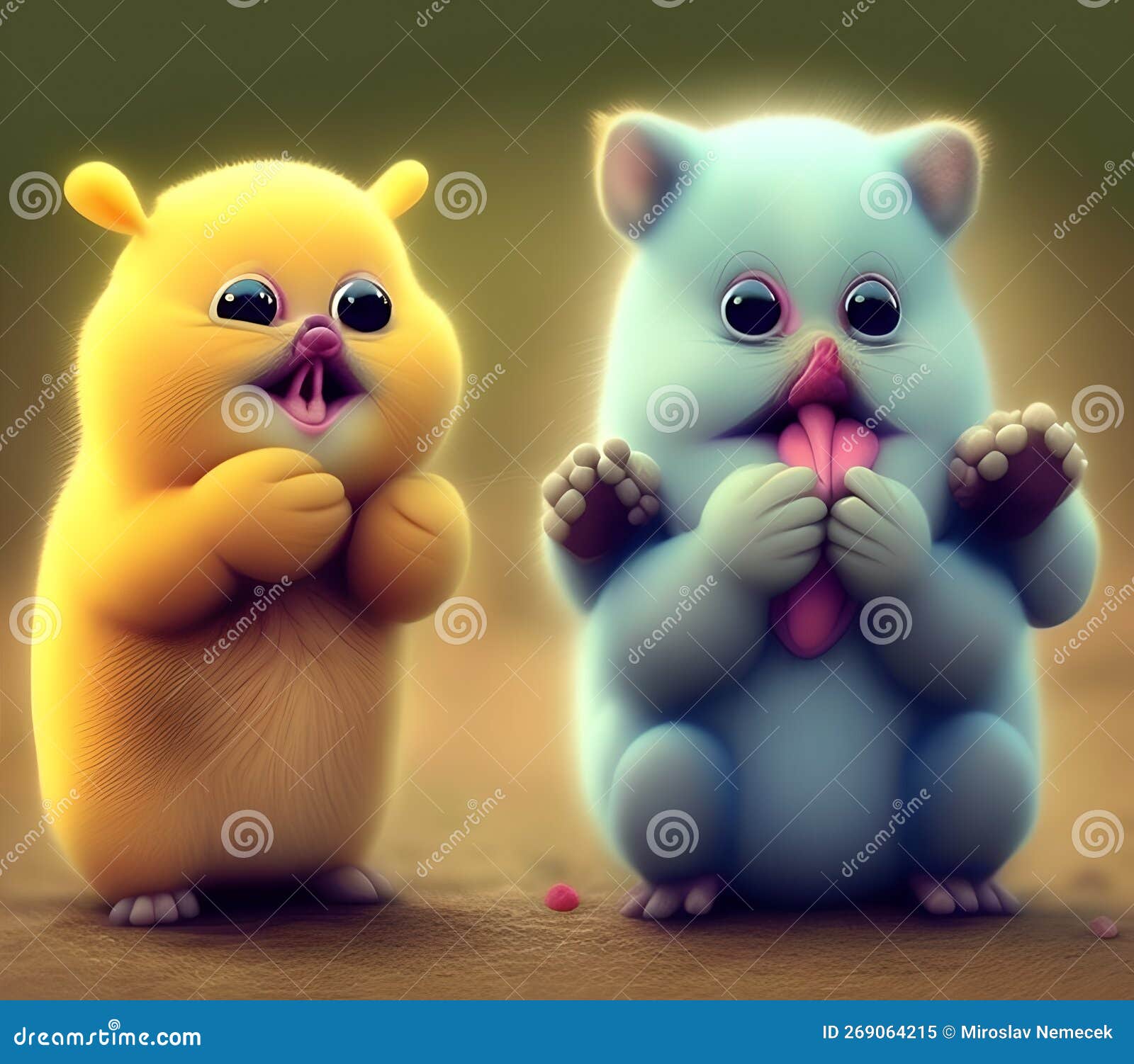 Cute Funny Animals, Generative AI Illustration Stock Illustration ...