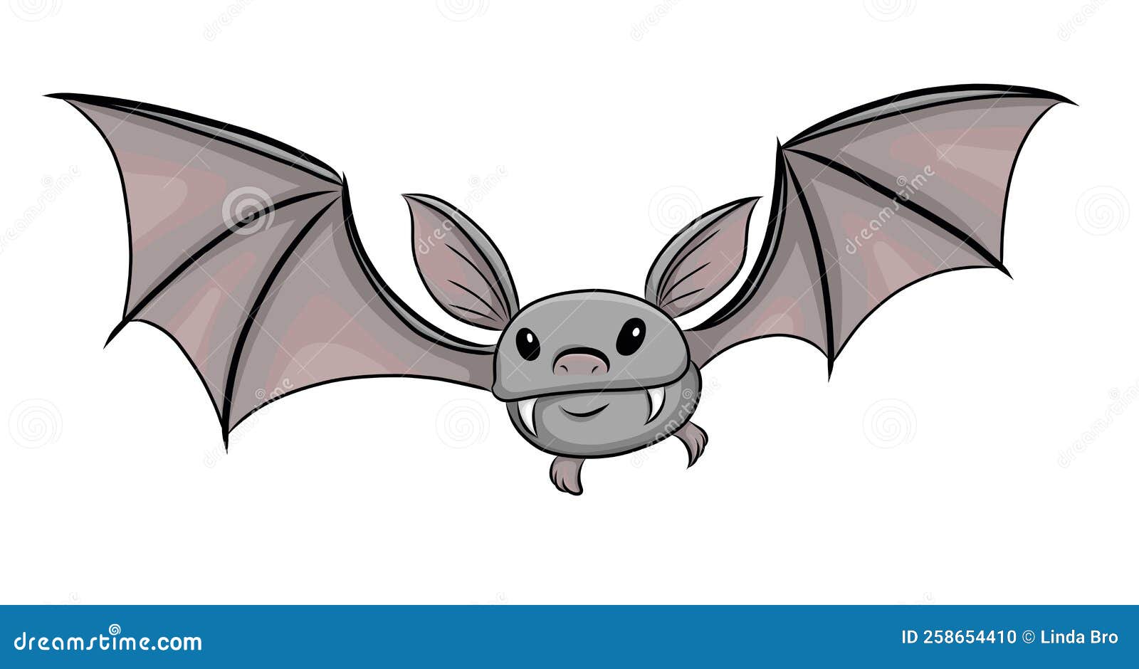 Cute funny bat stock vector. Illustration of cute, animal - 258654410