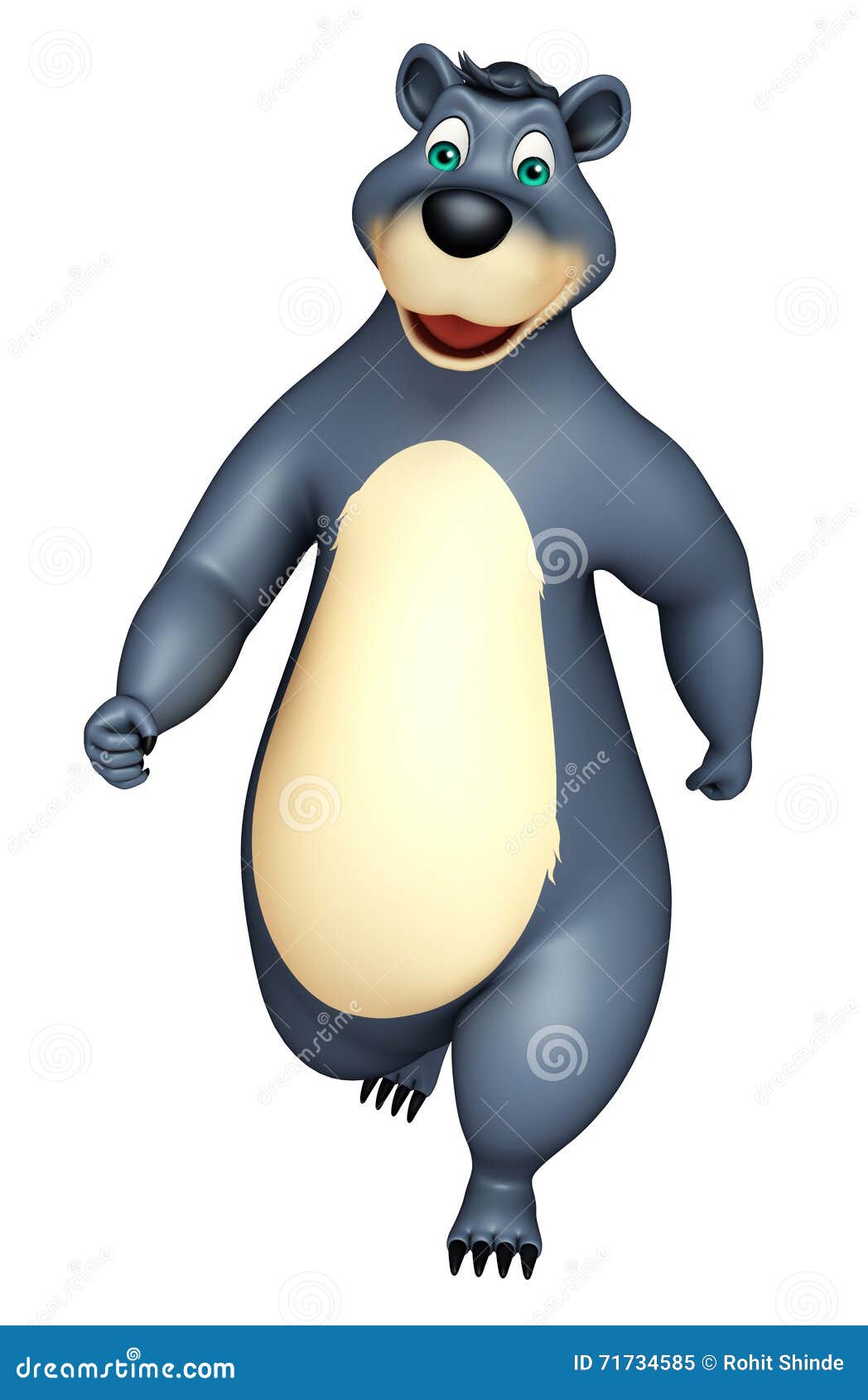 Cute Funny Bear Cartoon Character Stock Illustration - Illustration of ...