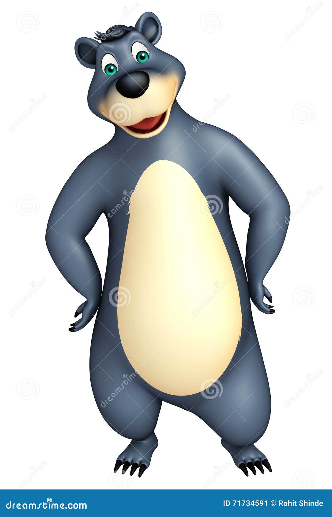 Cute Funny Bear Cartoon Character Stock Illustration - Illustration of ...