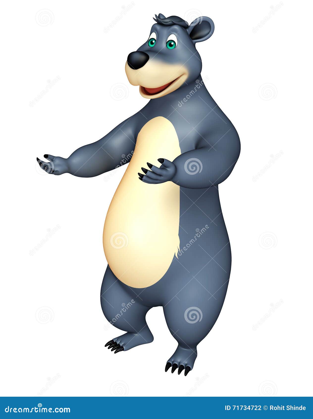 Cute Funny Bear Cartoon Character Stock Illustration - Illustration of ...